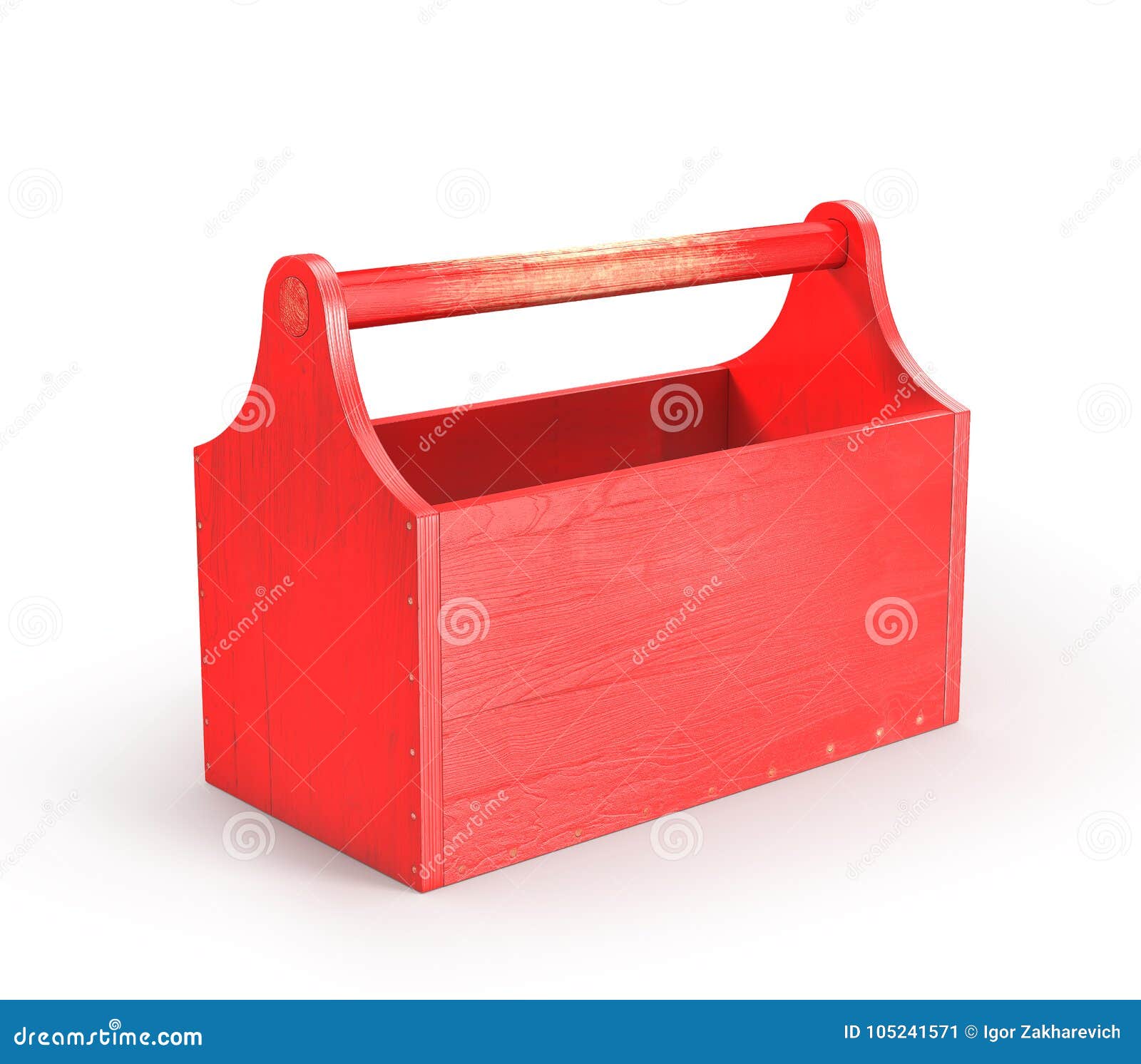 Red Empty Toolbox on a White Background. 3d Illustration Stock ...