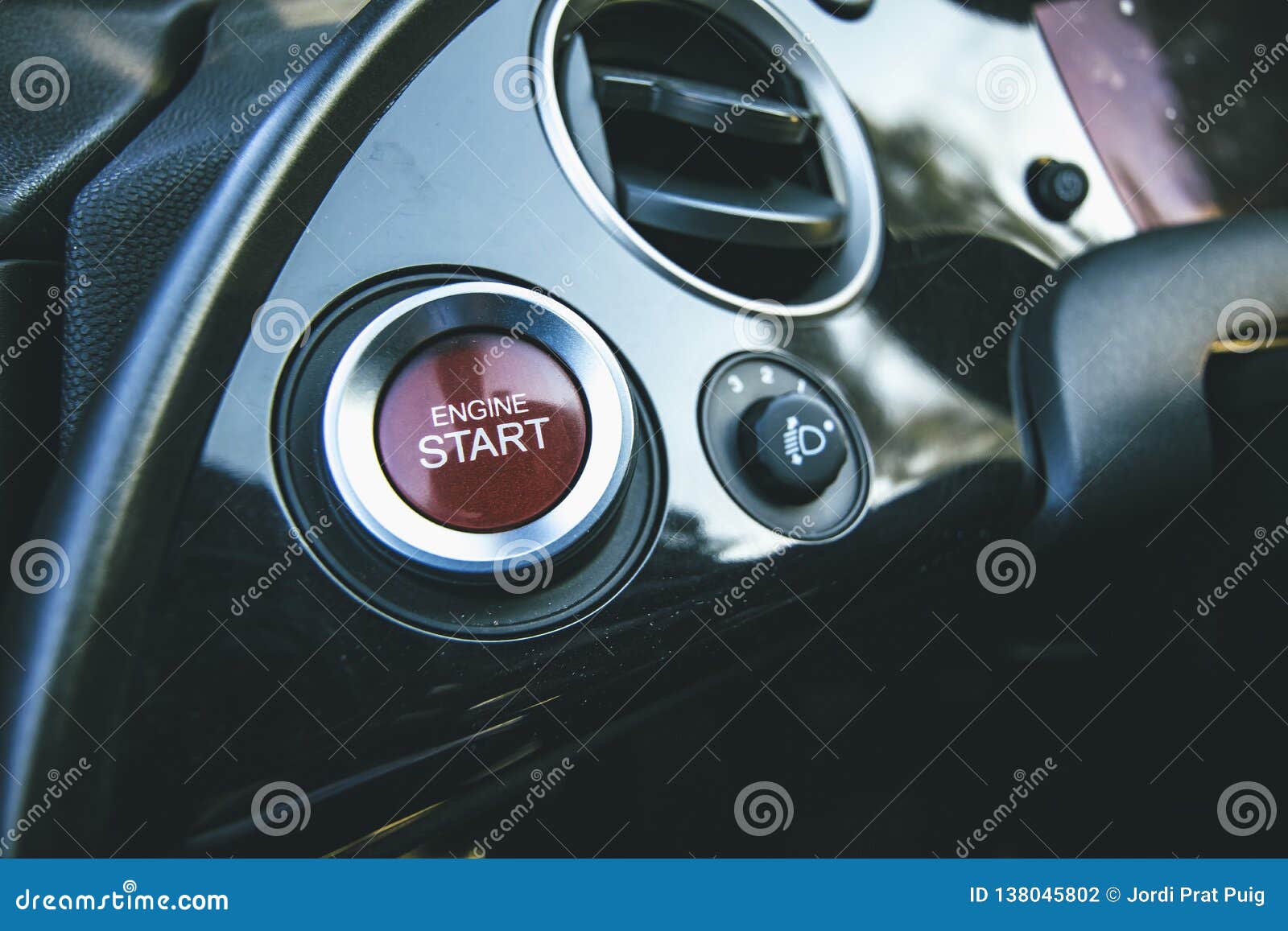 Red Engine Start Button on a Car Cockpit Stock Photo - Image of button ...