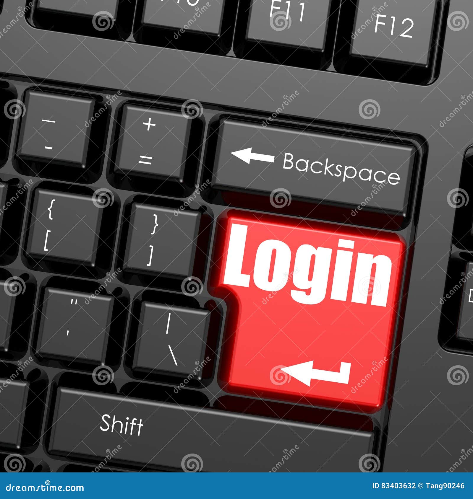 Red Enter Button on Computer Keyboard, Login Word Stock Illustration ...