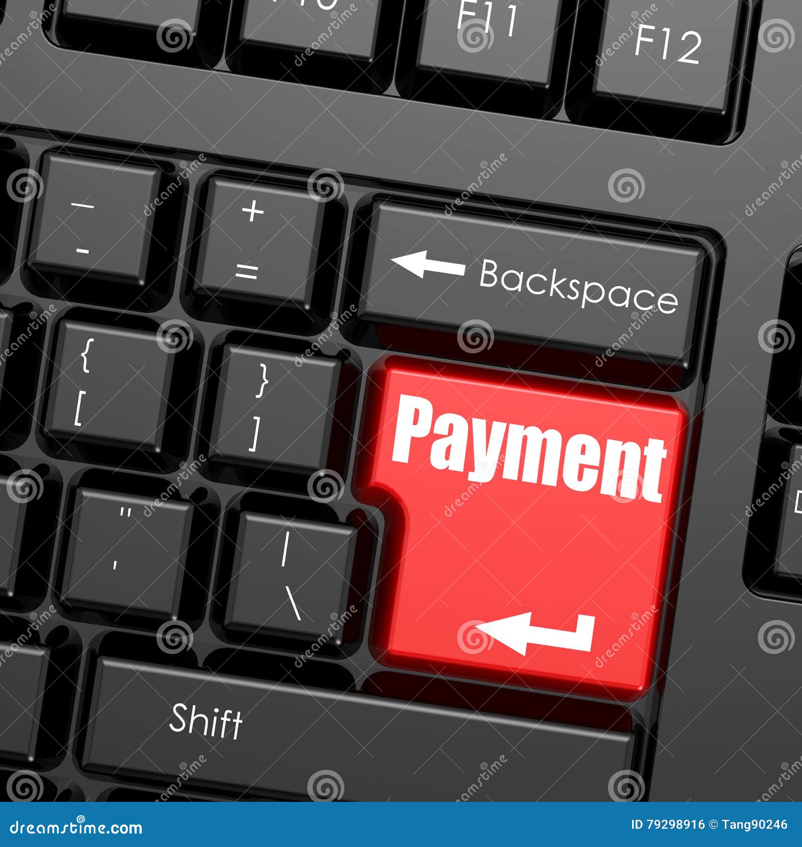 Red Enter Button on Computer Keyboard, Payment Word Stock Illustration ...
