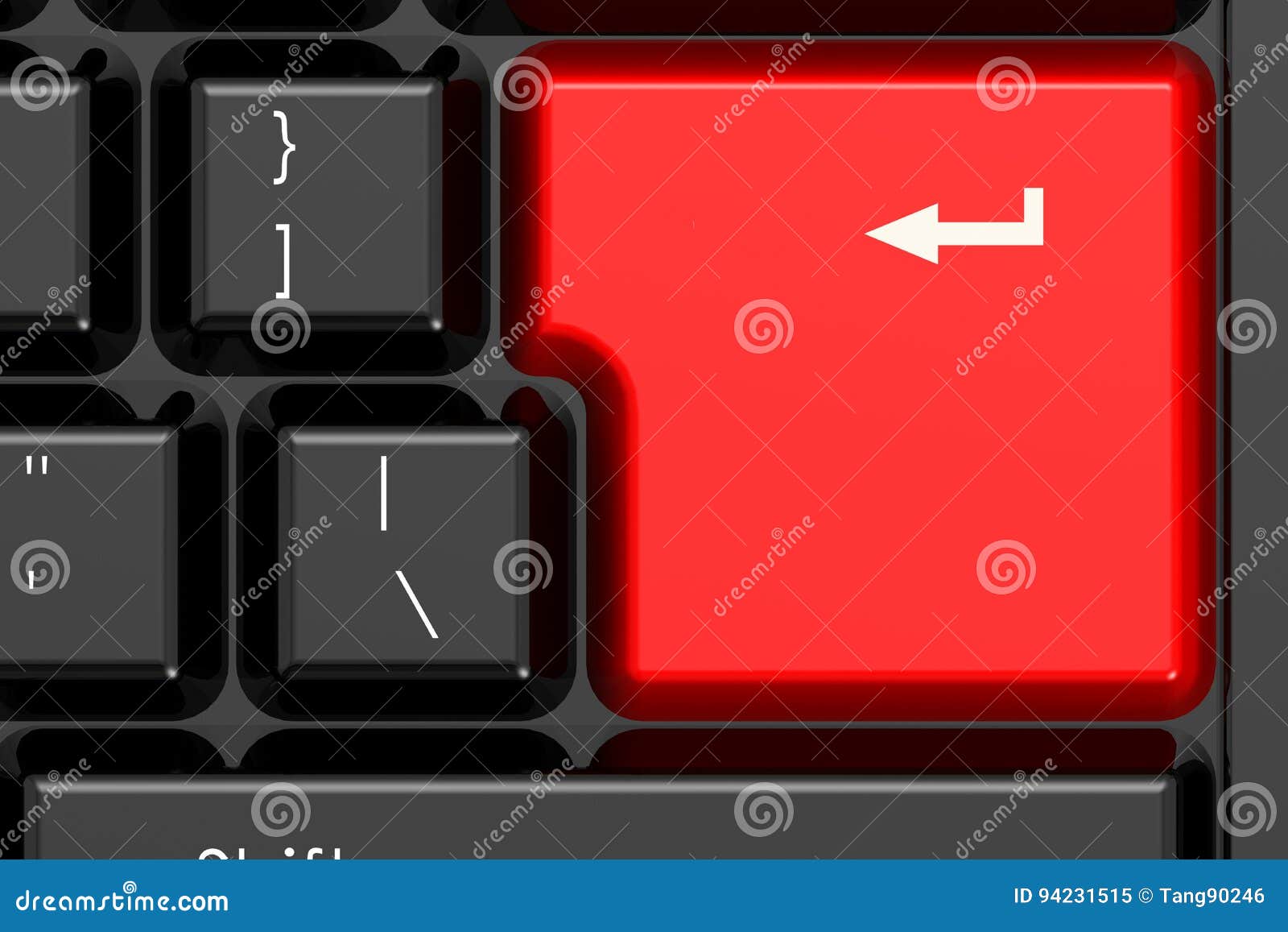 Red Enter Key on Black Keyboard Stock Illustration - Illustration of ...