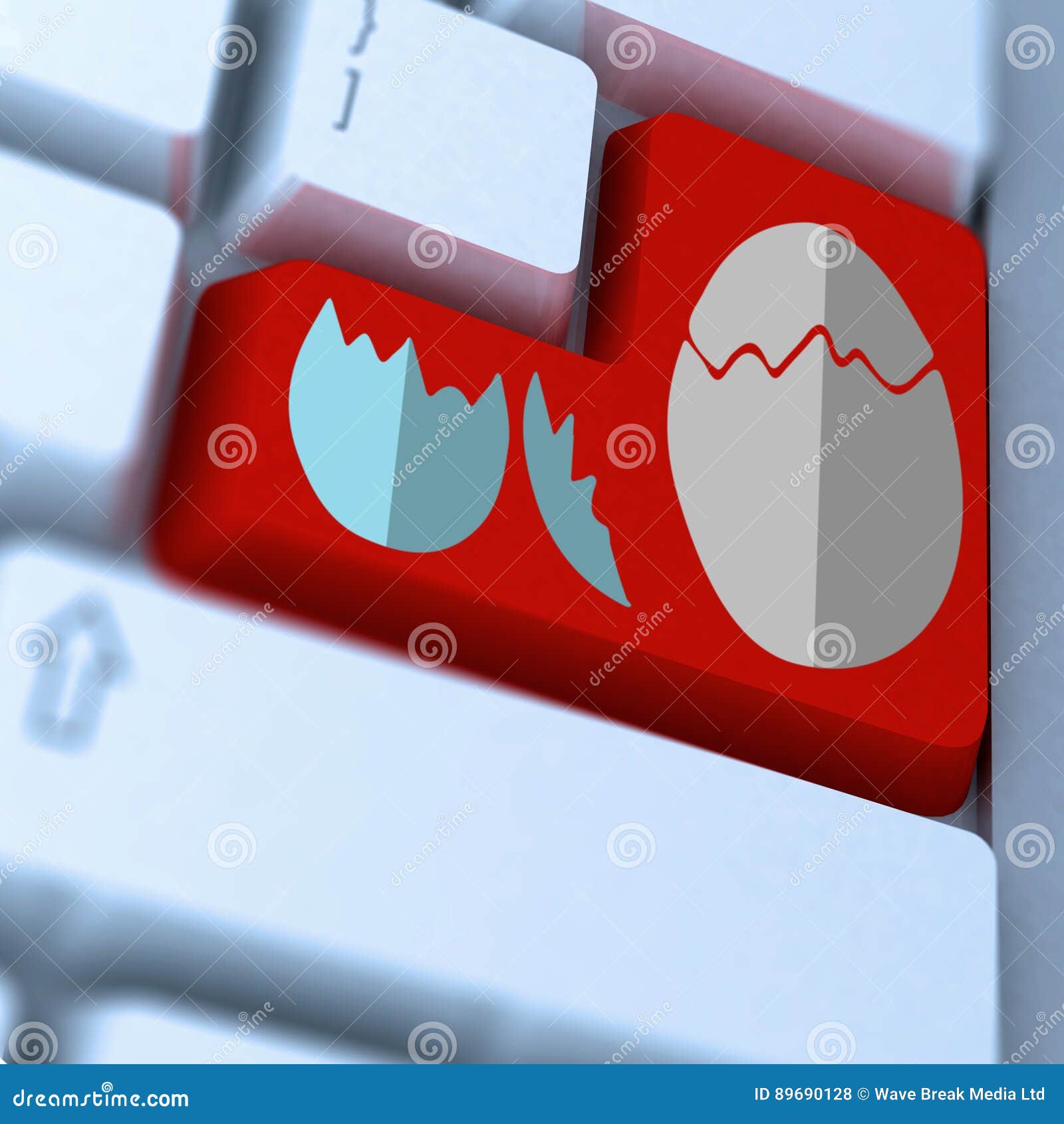 Red enter key on keyboard stock illustration. Illustration of ...