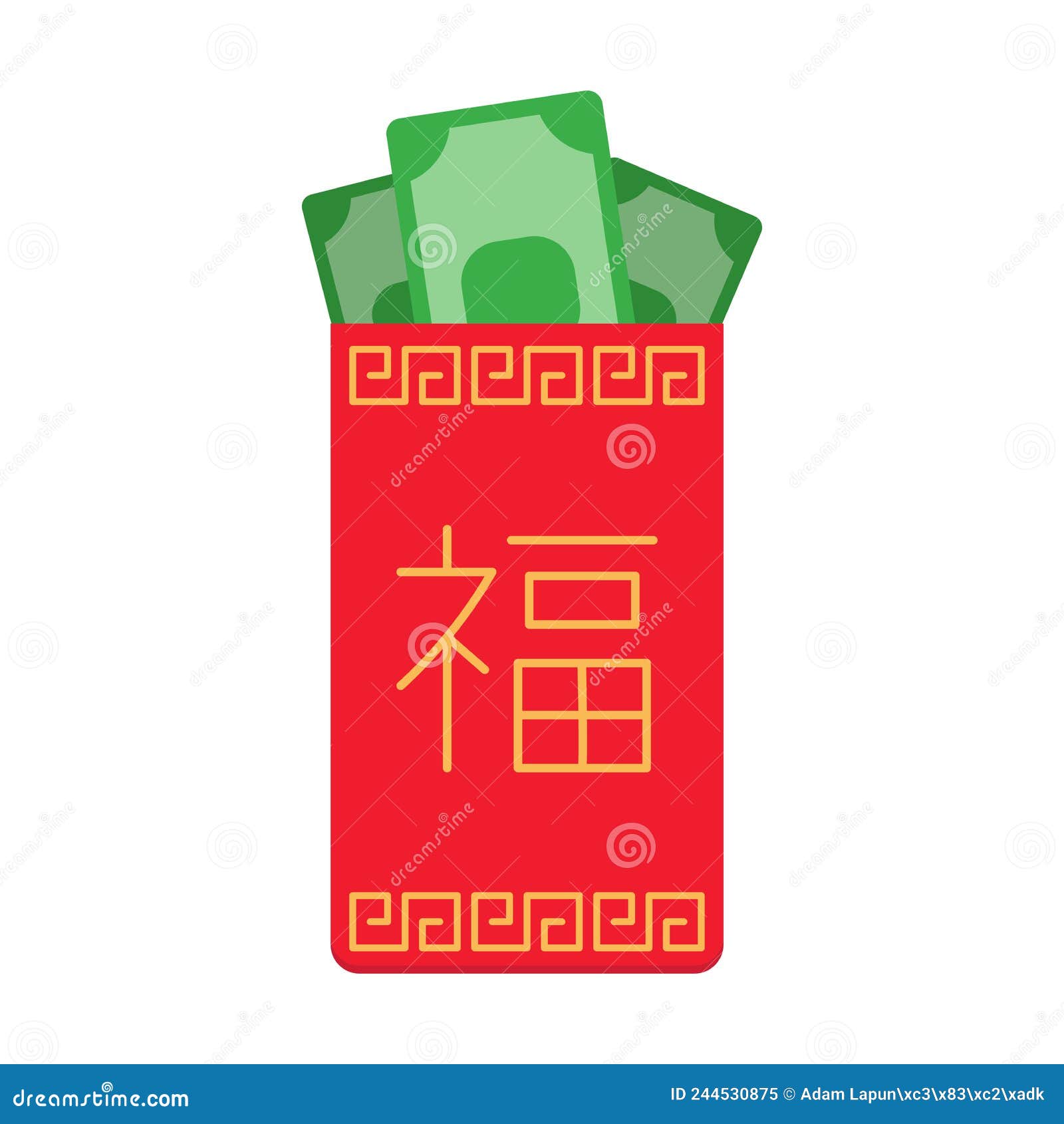 Red Envelope. Angpao Red Icon On White Background Cartoon Vector ...