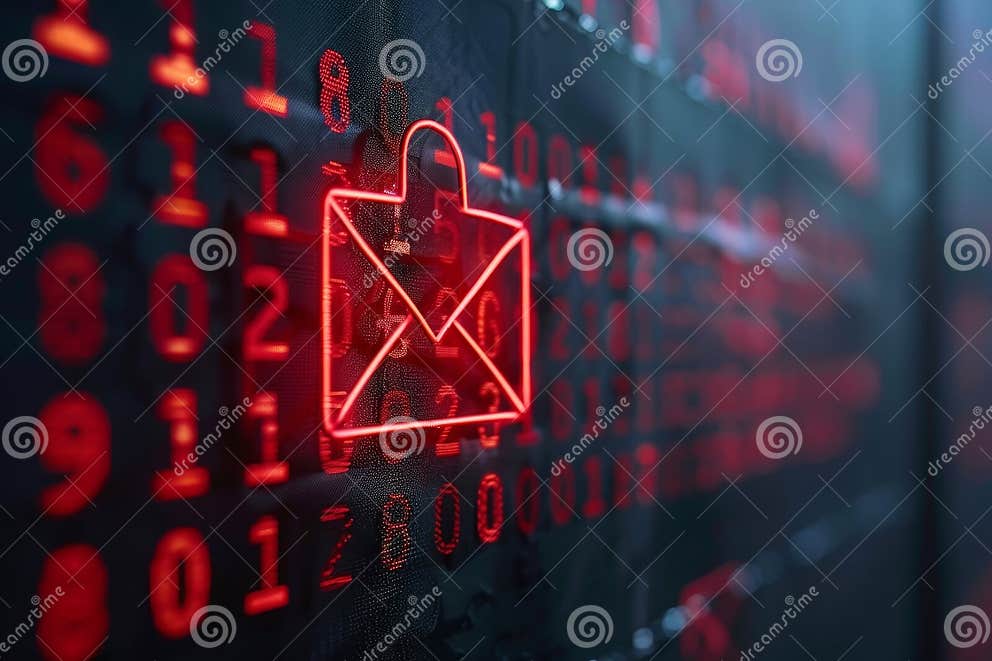 A Red Envelope Displayed on a Computer Screen, Symbolizing a Digital Message or Notification ...