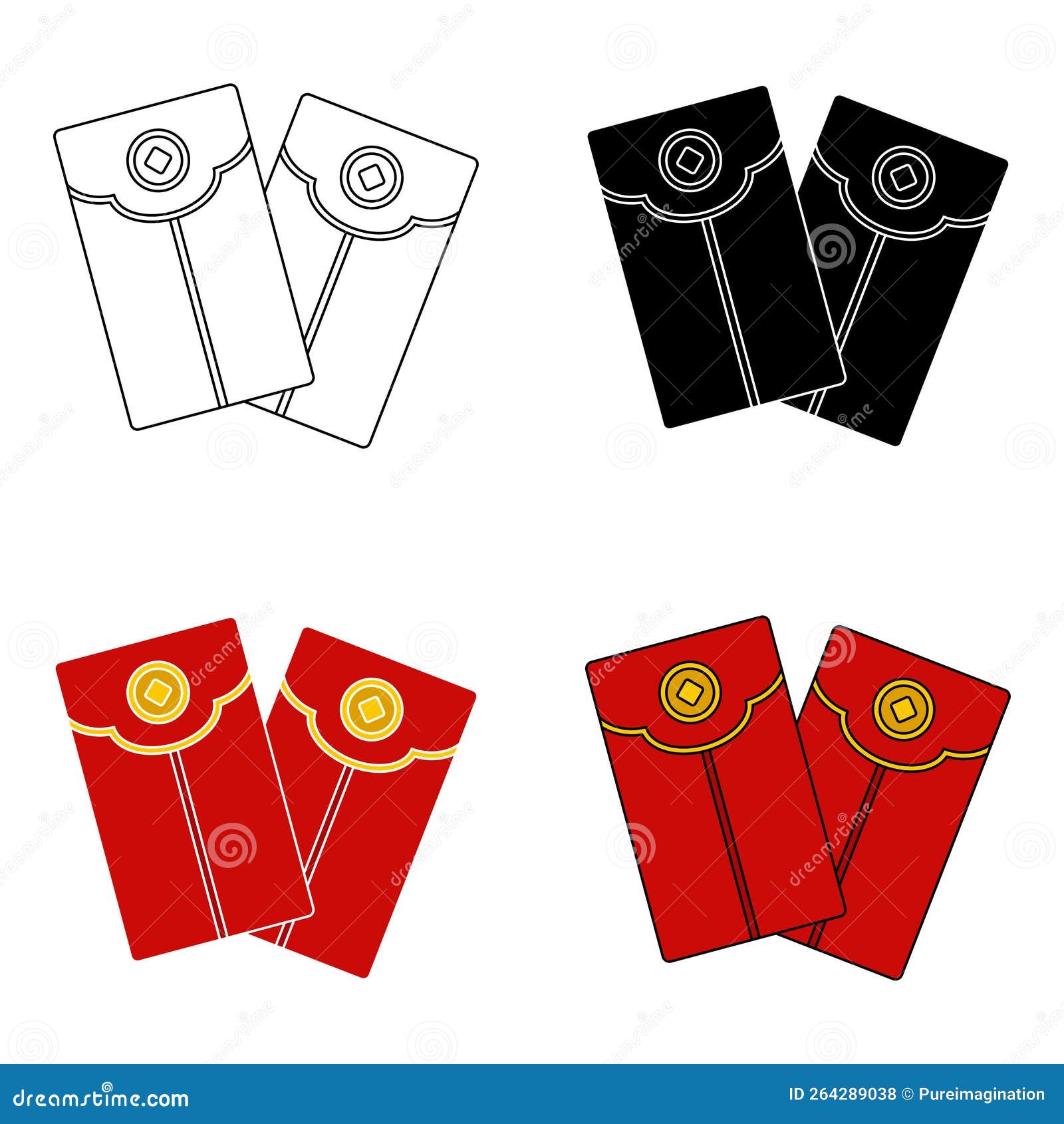 Red Envelope in Flat Style Isolated Stock Vector - Illustration of ...