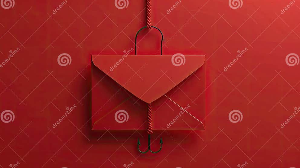 A Red Envelope with a Hook on it Stock Photo - Image of concept, paper ...