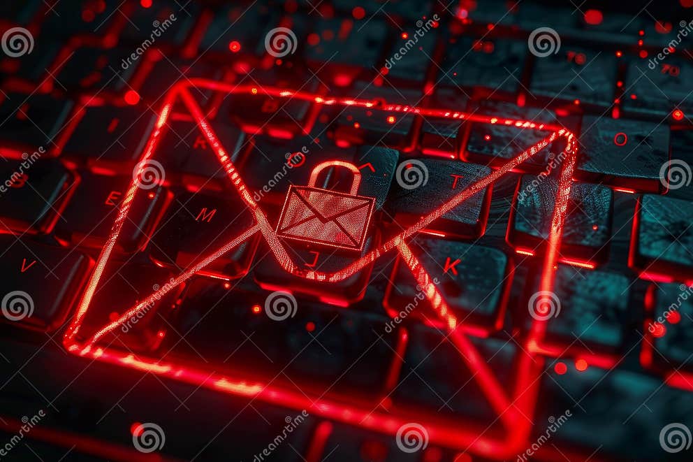 A Red Envelope with a Lock Placed on Top of a Keyboard, Symbolizing ...