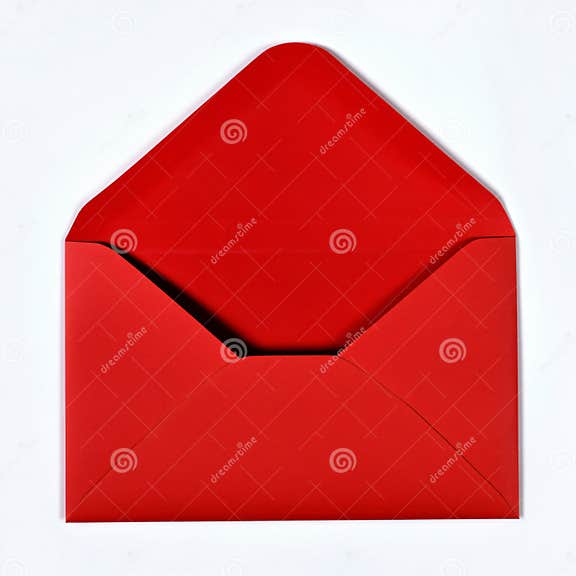 Red Envelope Mockup Open A5 Size Postal Mail High Quality Image Stock ...