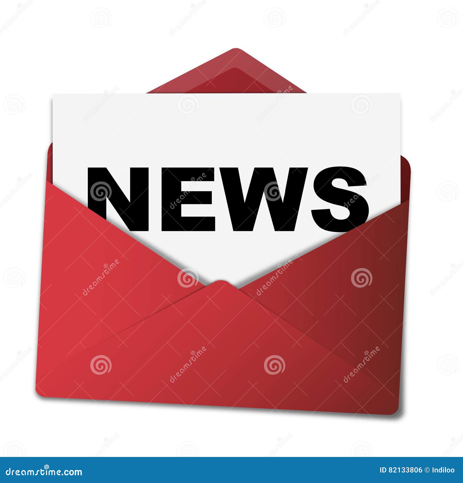 Red envelope with news stock illustration. Illustration of colorful ...