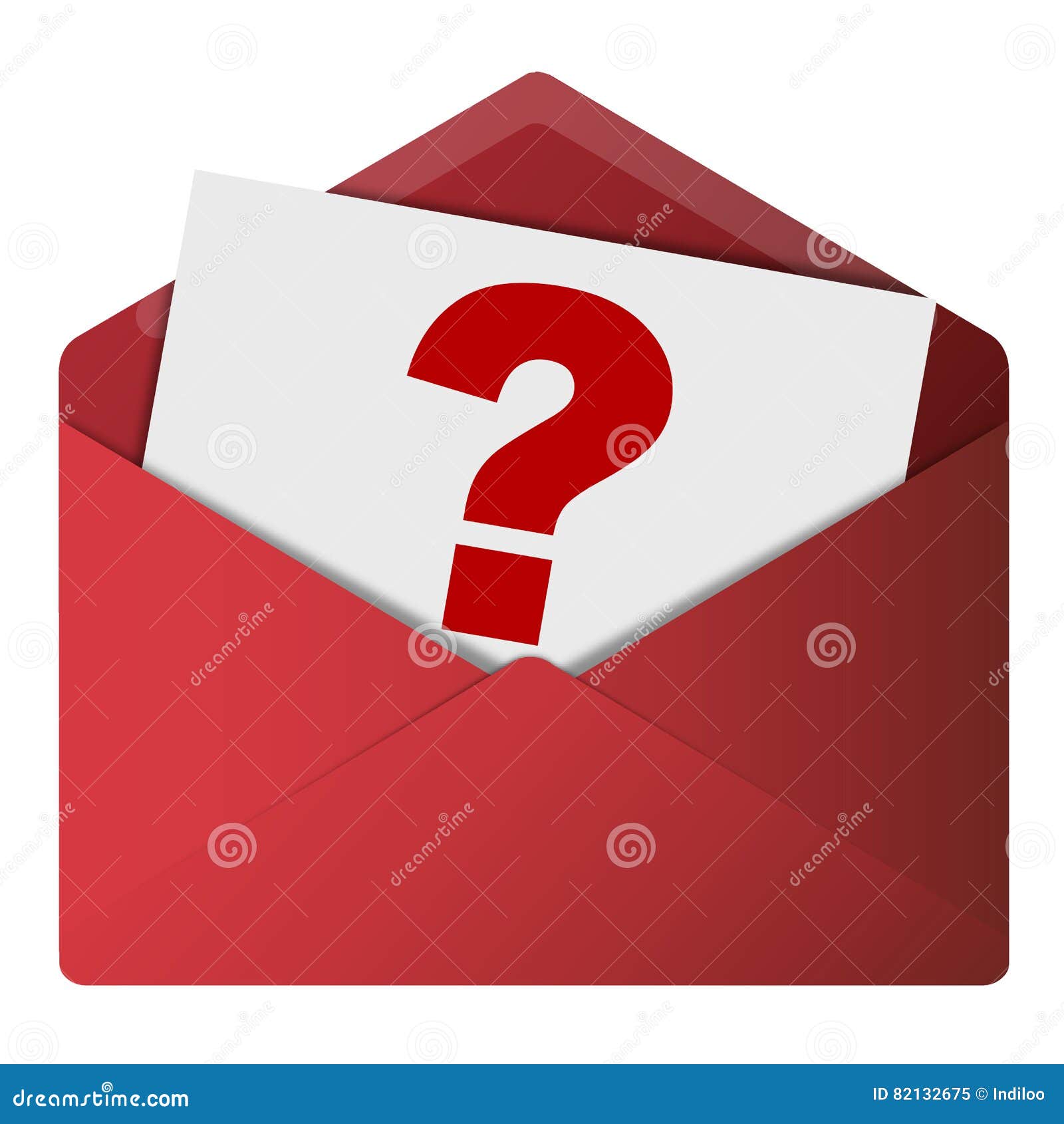 Red Envelope with Question Mark Inside Stock Illustration ...