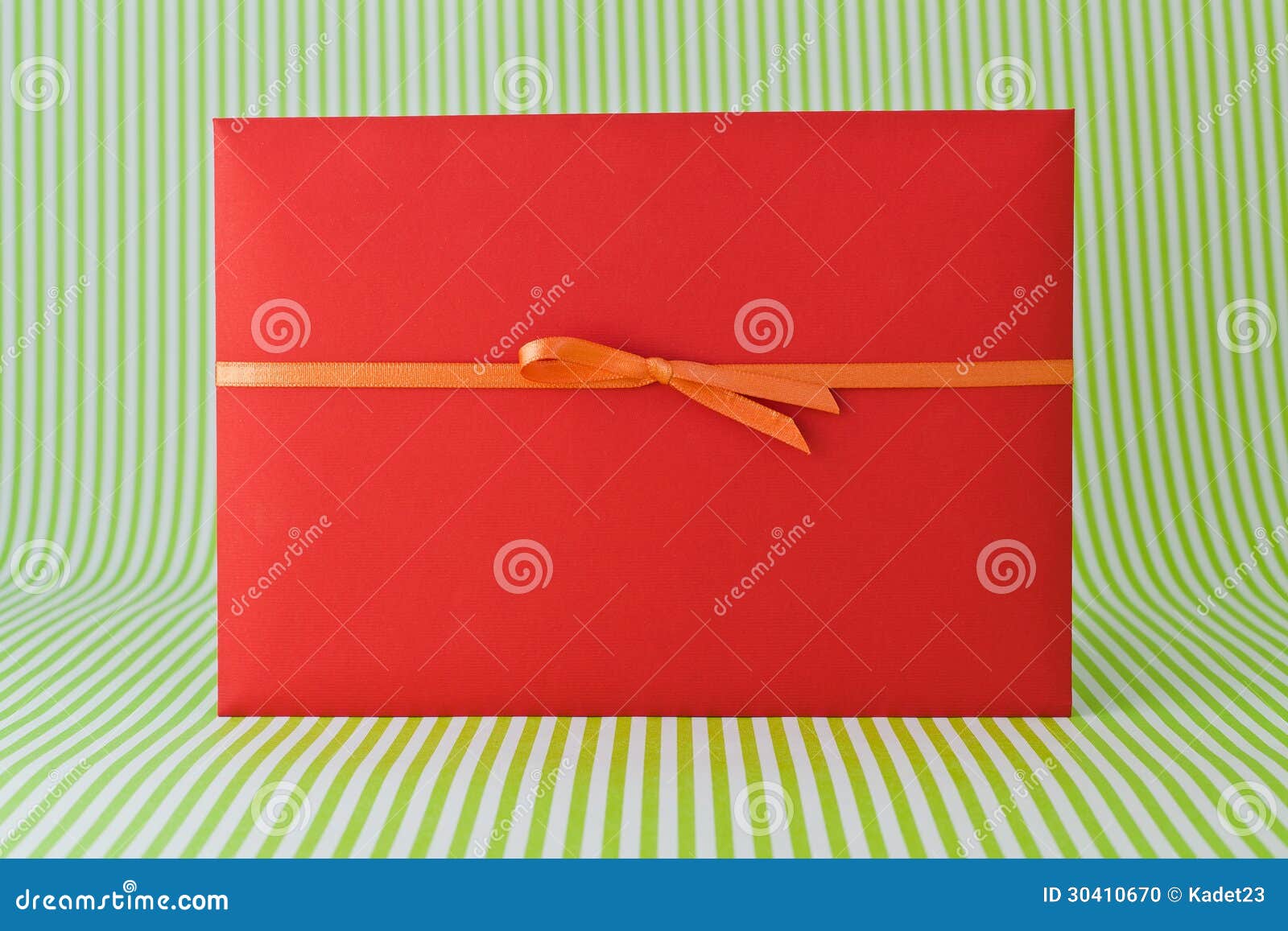 Red envelope with ribbon stock photo. Image of send, blank - 30410670