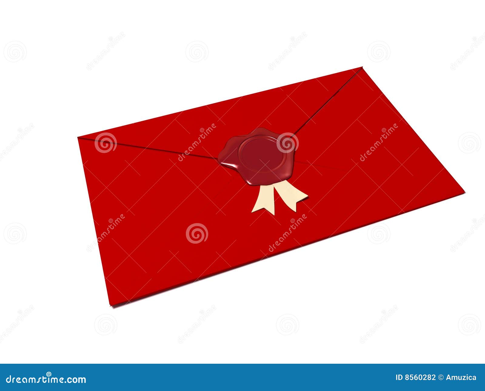 Red Envelope Sealed with Red Wax Stock Illustration - Illustration of ...