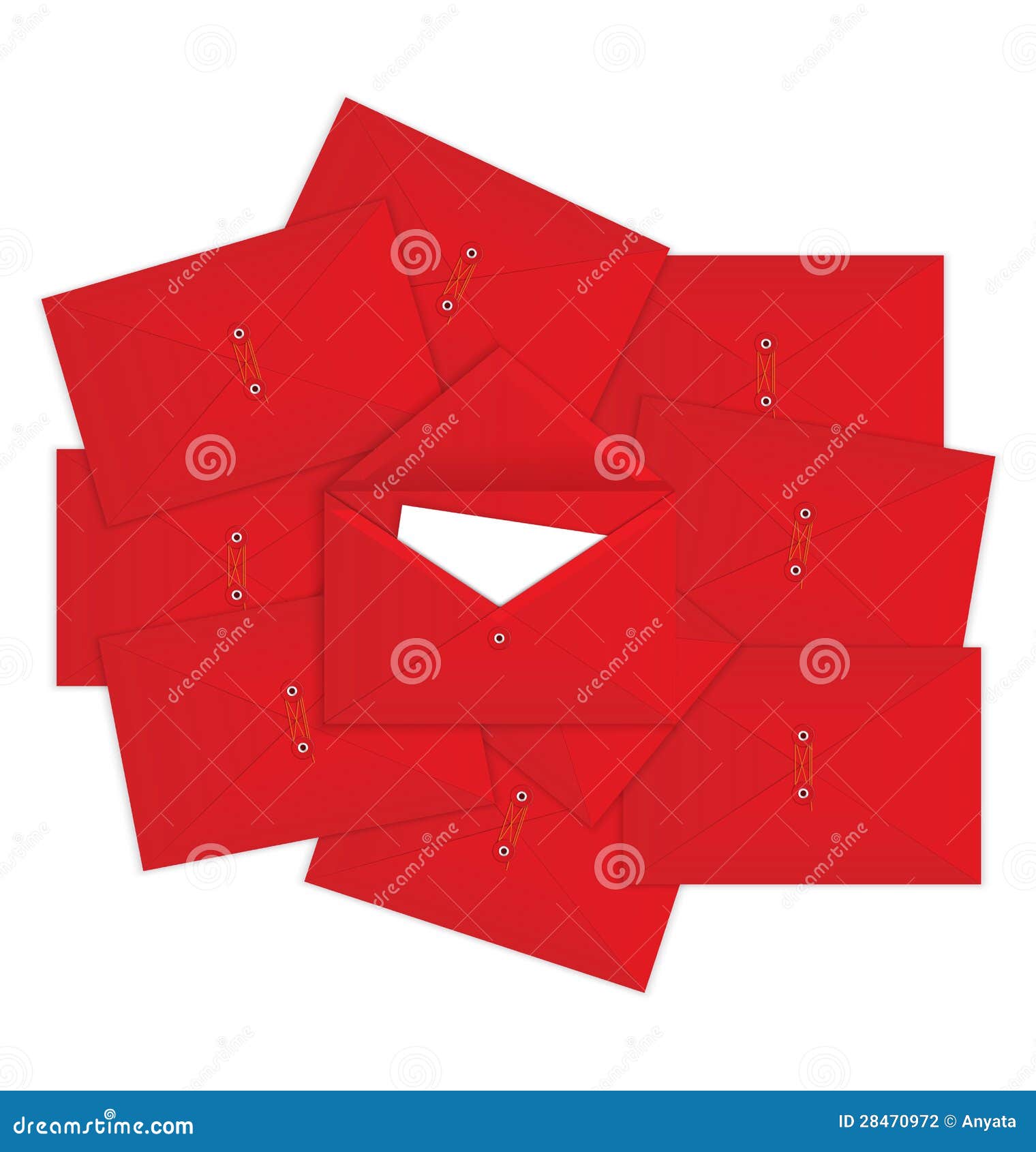 Red envelope on top vector stock vector. Illustration of correspondence ...
