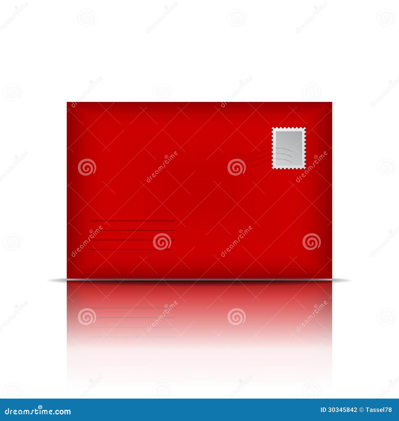 Red envelope stock vector. Illustration of postage, document - 30345842