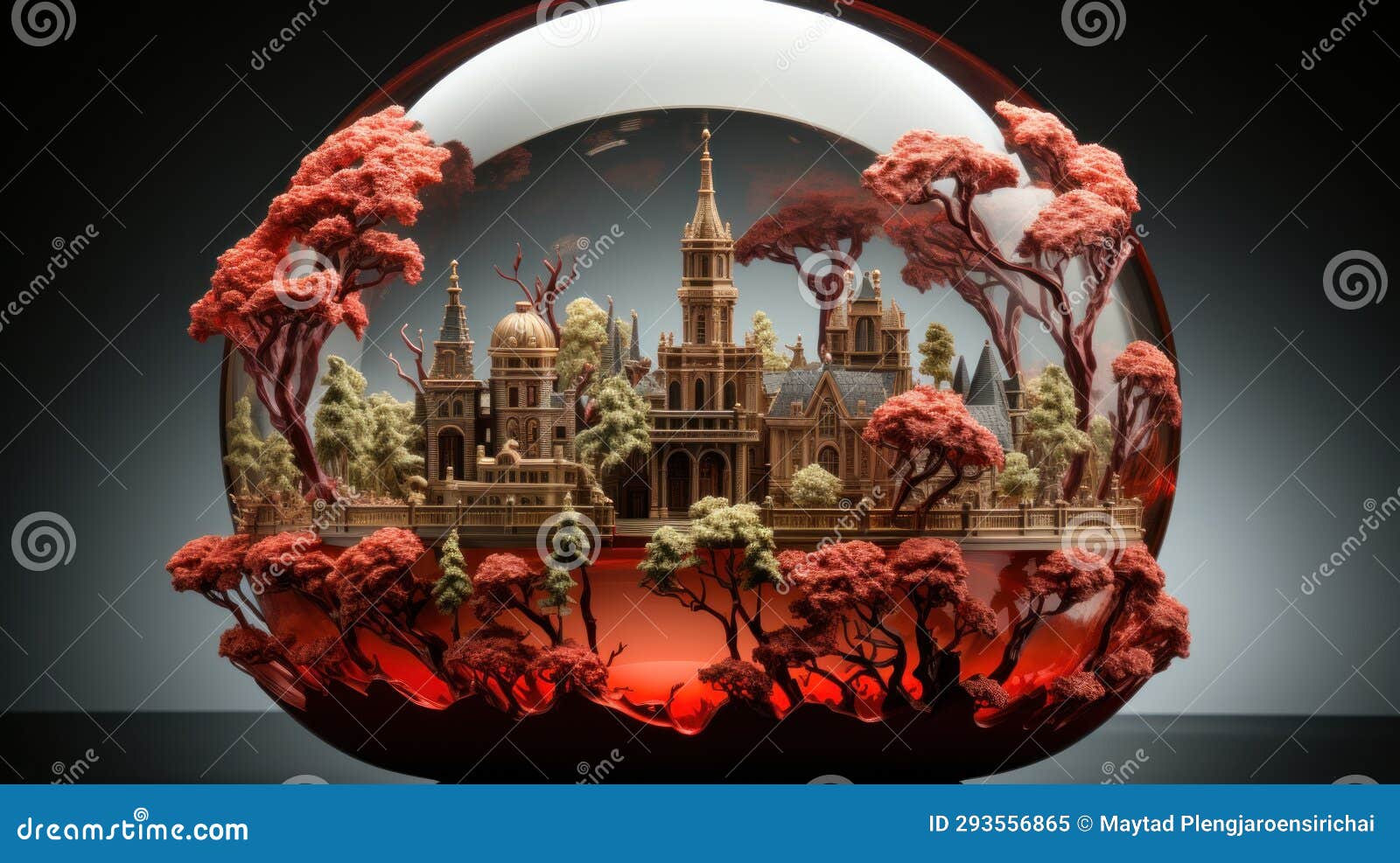 Red Environmental City on Globe Stock Illustration - Illustration of ...