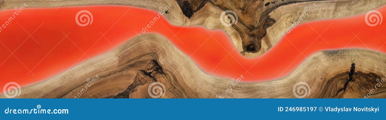Red Epoxy Resin Panel with Walnut Stock Image - Image of epoxy, floor ...