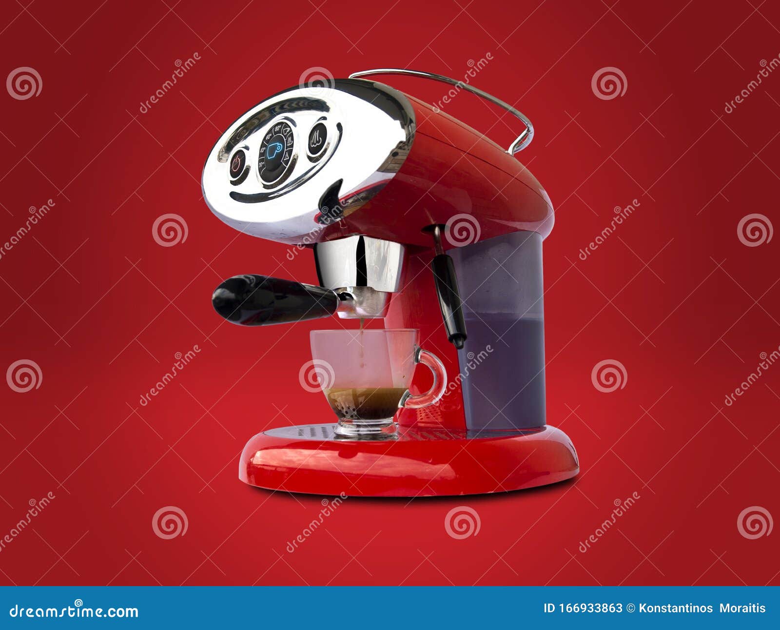Red Espresso Coffee Machine Stock Image - Image of cafe, drop: 166933863