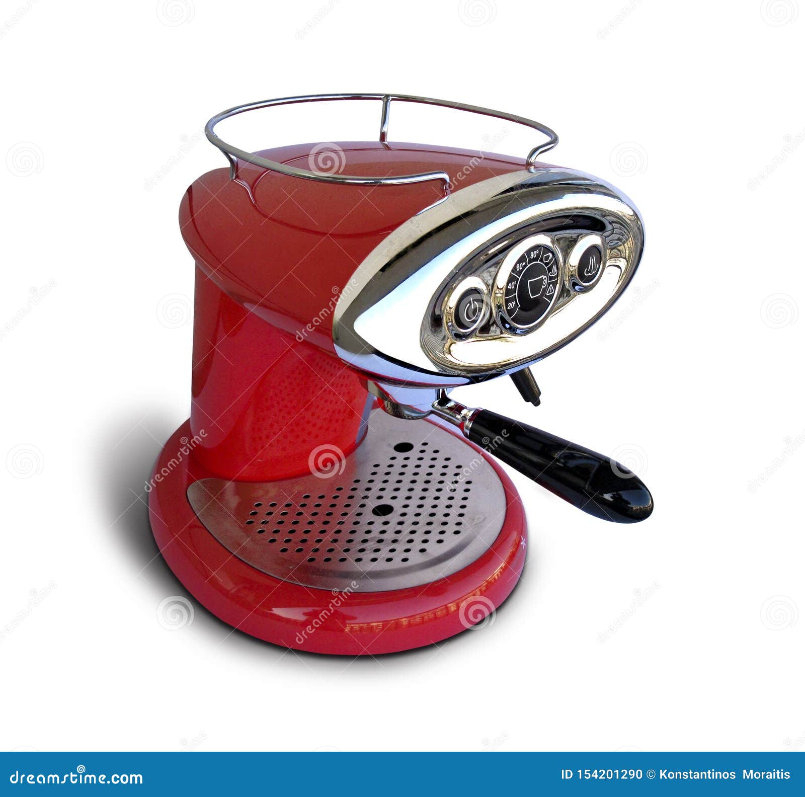 Red Espresso Coffee Machine Stock Photo - Image of retro, kitchen ...