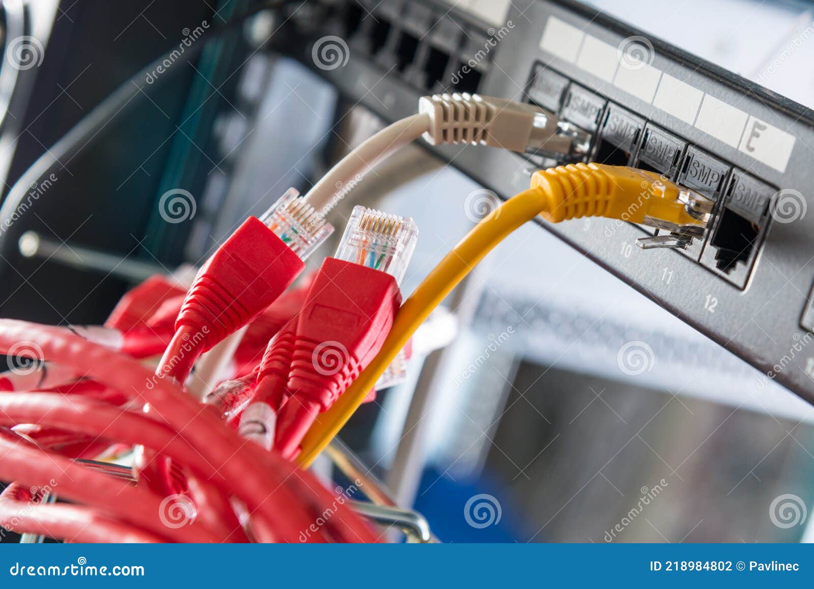 Red Ethernet Cables To Be Connected To Switch Stock Photo - Image of ...