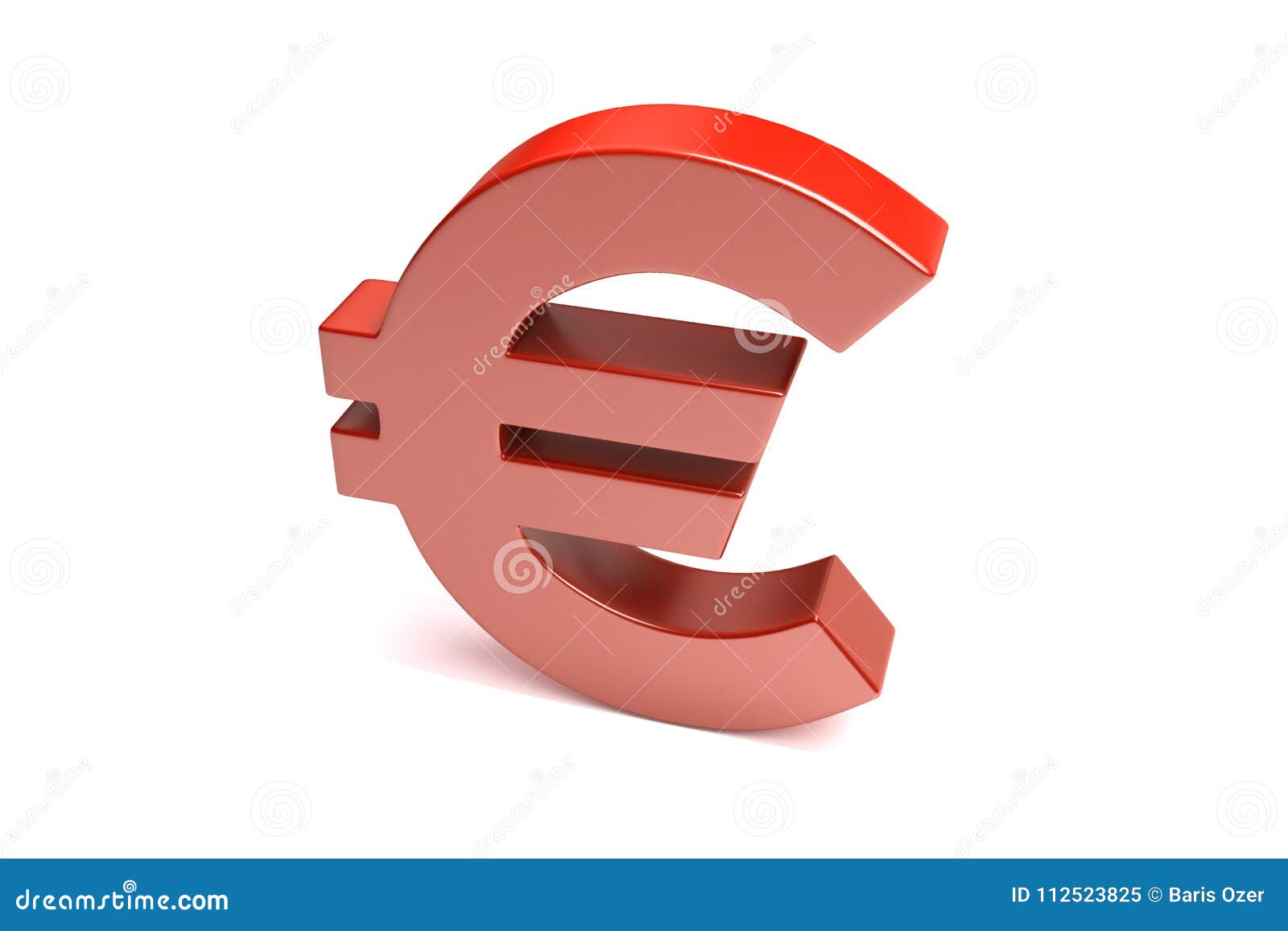 Red Euro Icon 3d Render on White Stock Illustration - Illustration of ...