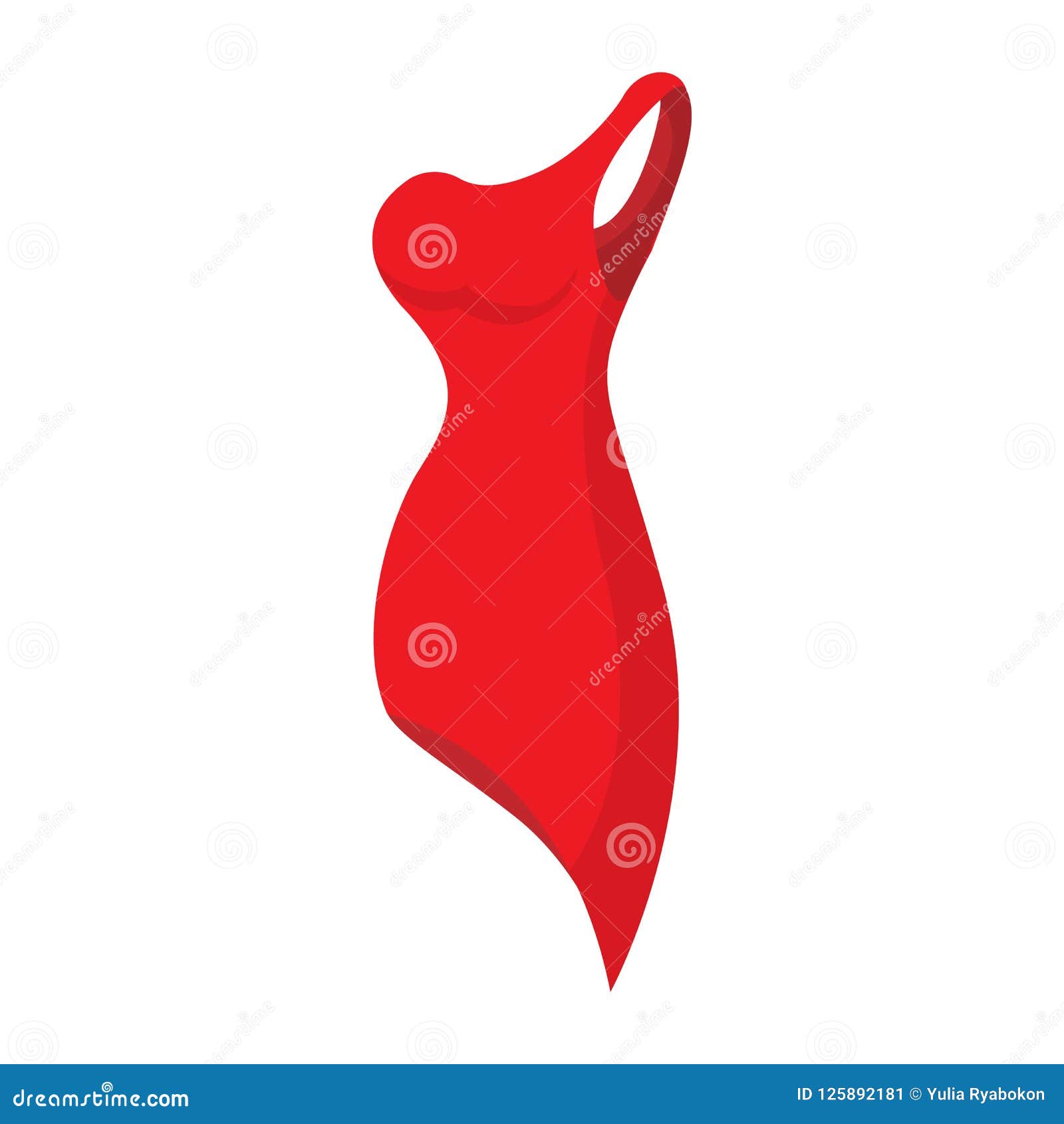Red Evening Dress Icon Cartoon Style Stock Illustration Illustration