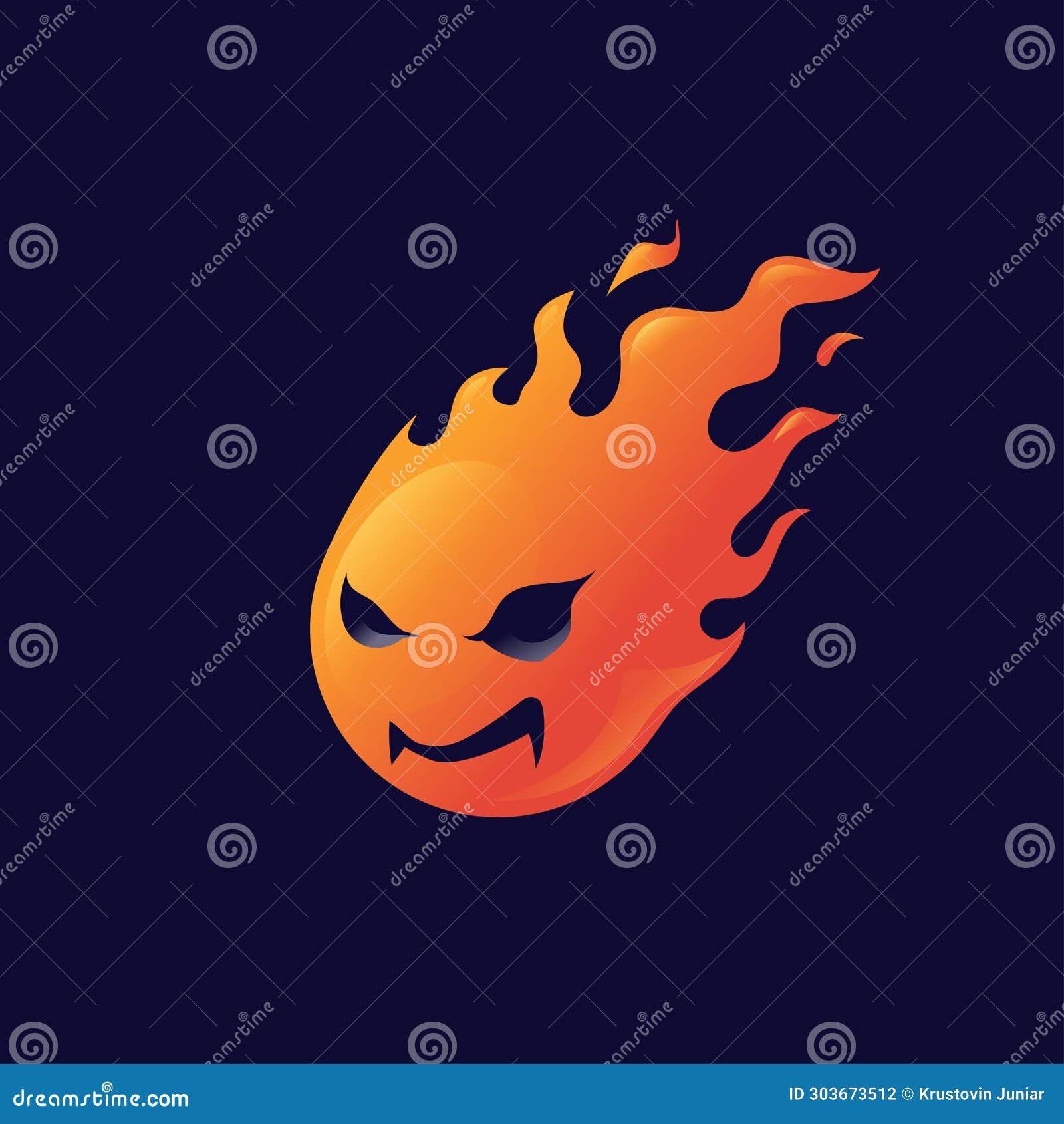 Evil Devil Character With Hayfork And Trumpet Vector Illustration ...