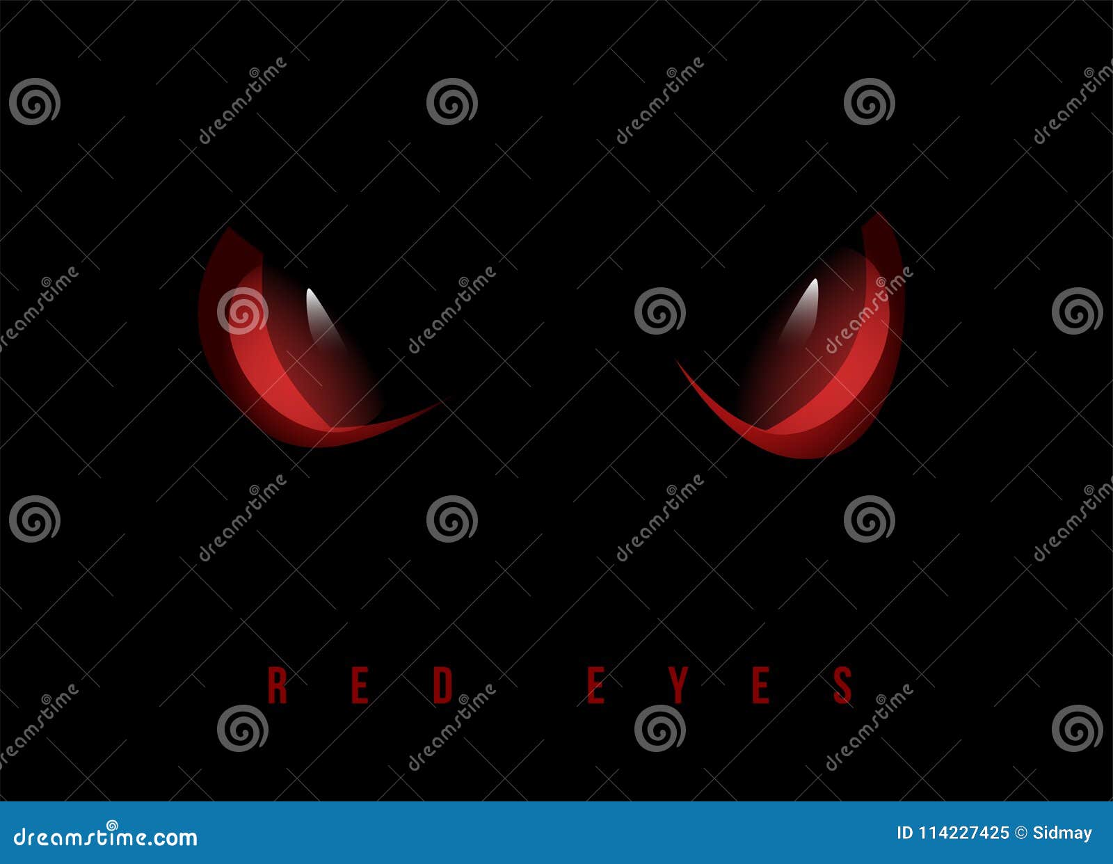 Evil Red Eyes In Black Background