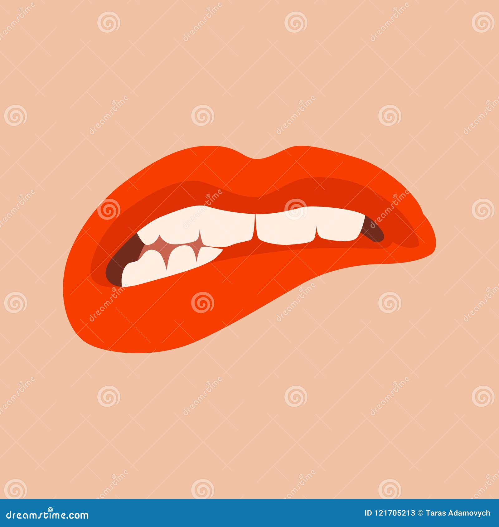Red Evil Lips Vector Illustration Flat Style Stock Vector ...