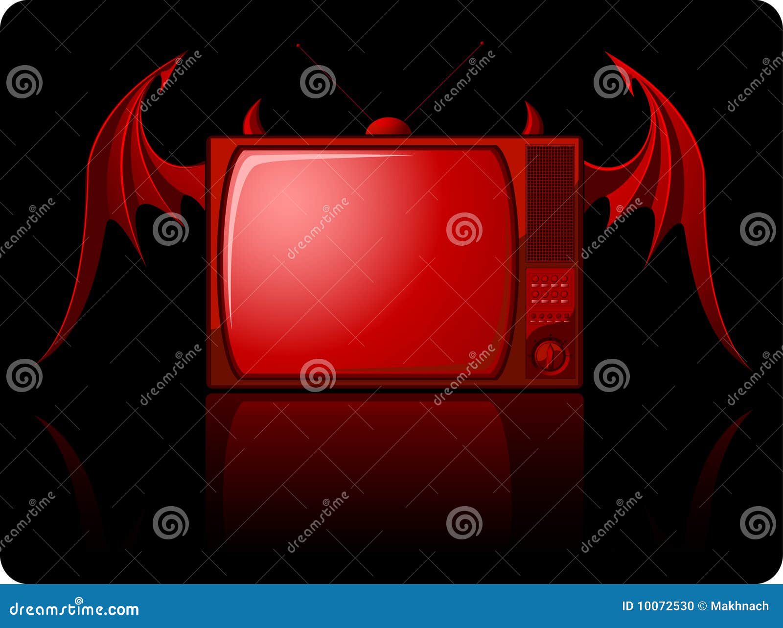 Red Evil retro TV stock vector. Illustration of icon - 10072530