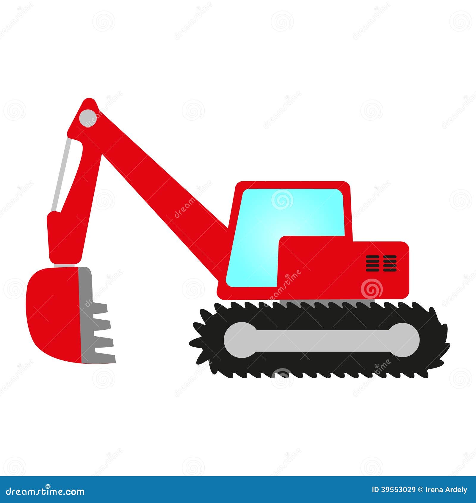 Red excavator stock vector. Illustration of dredge, dirt - 39553029