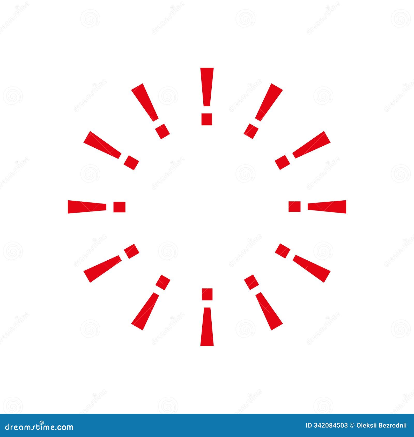 Red Exclamation Circle Frame. Stock Illustration - Illustration of ...