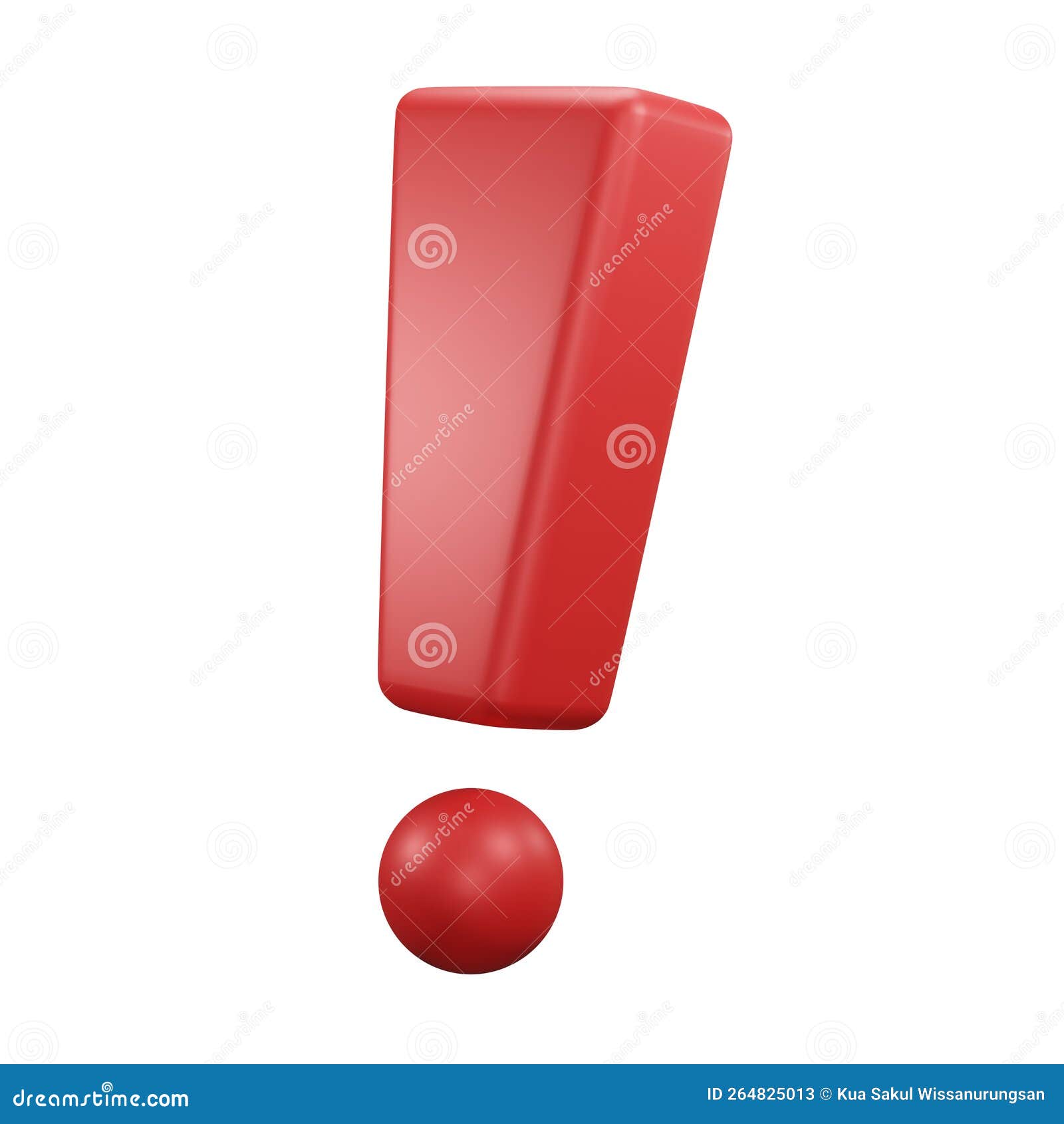 Red Exclamation Mark, Attention Icon 3D Render Stock Illustration ...