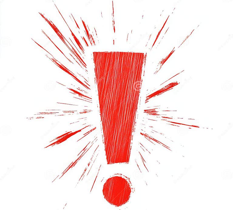Red Exclamation Mark with Burst Effect, Abstract Concept Stock ...