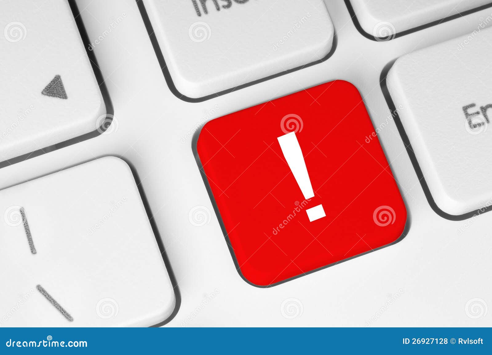 Red Exclamation Mark Button Stock Photo - Image of mark, danger: 26927128
