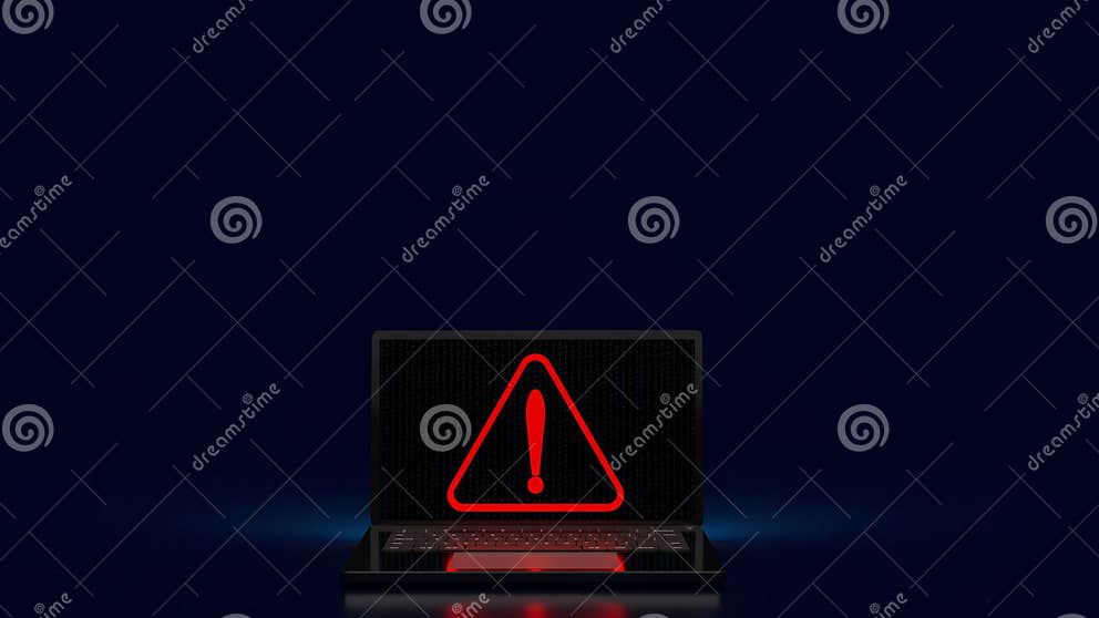 The Red Exclamation Mark on Notebook for Warning Technology Concept 3d ...