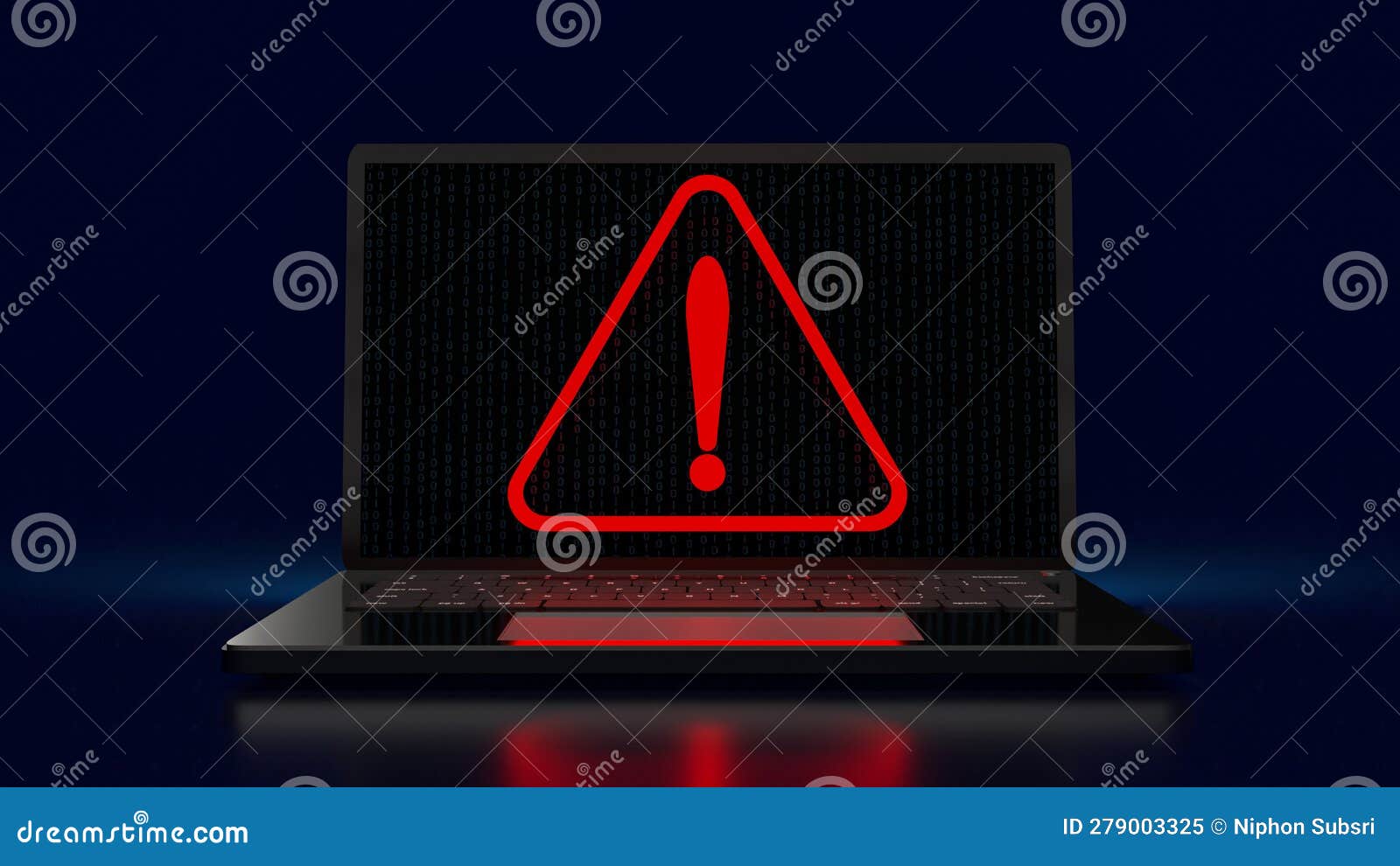 The Red Exclamation Mark on Notebook for Warning Technology Concept 3d ...