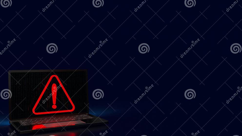 The Red Exclamation Mark on Notebook for Warning Technology Concept 3d ...