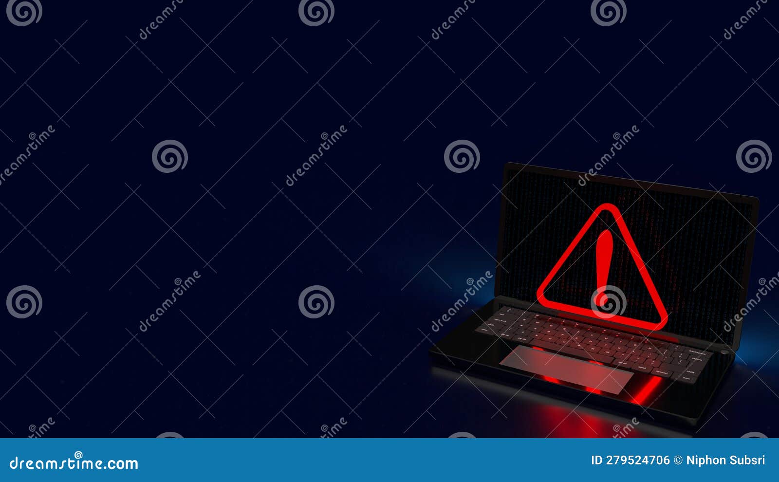 The Red Exclamation Mark on Notebook for Warning Technology Concept 3d ...