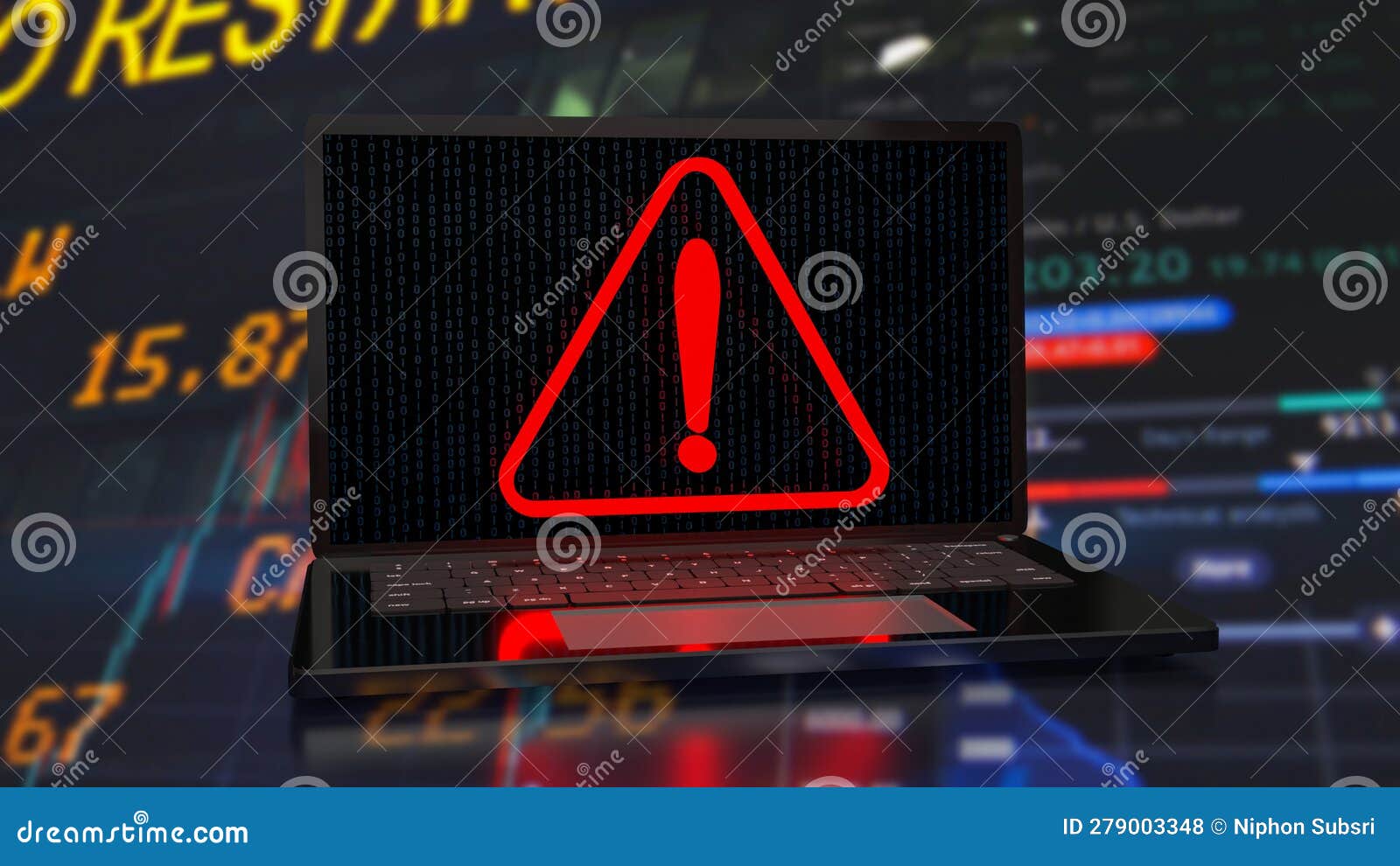 The Red Exclamation Mark on Notebook for Warning Technology Concept 3d ...