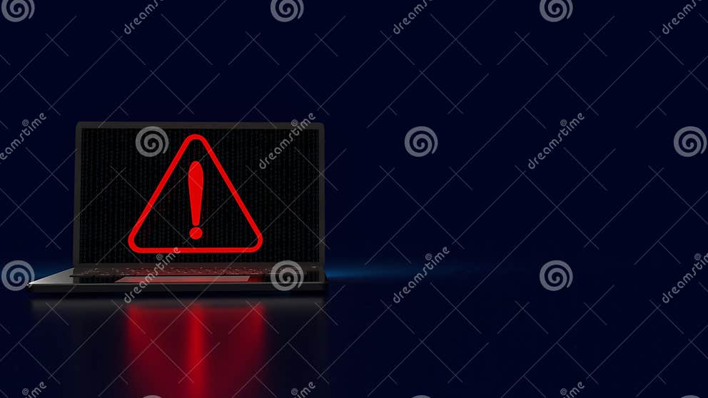 The Red Exclamation Mark on Notebook for Warning Technology Concept 3d ...