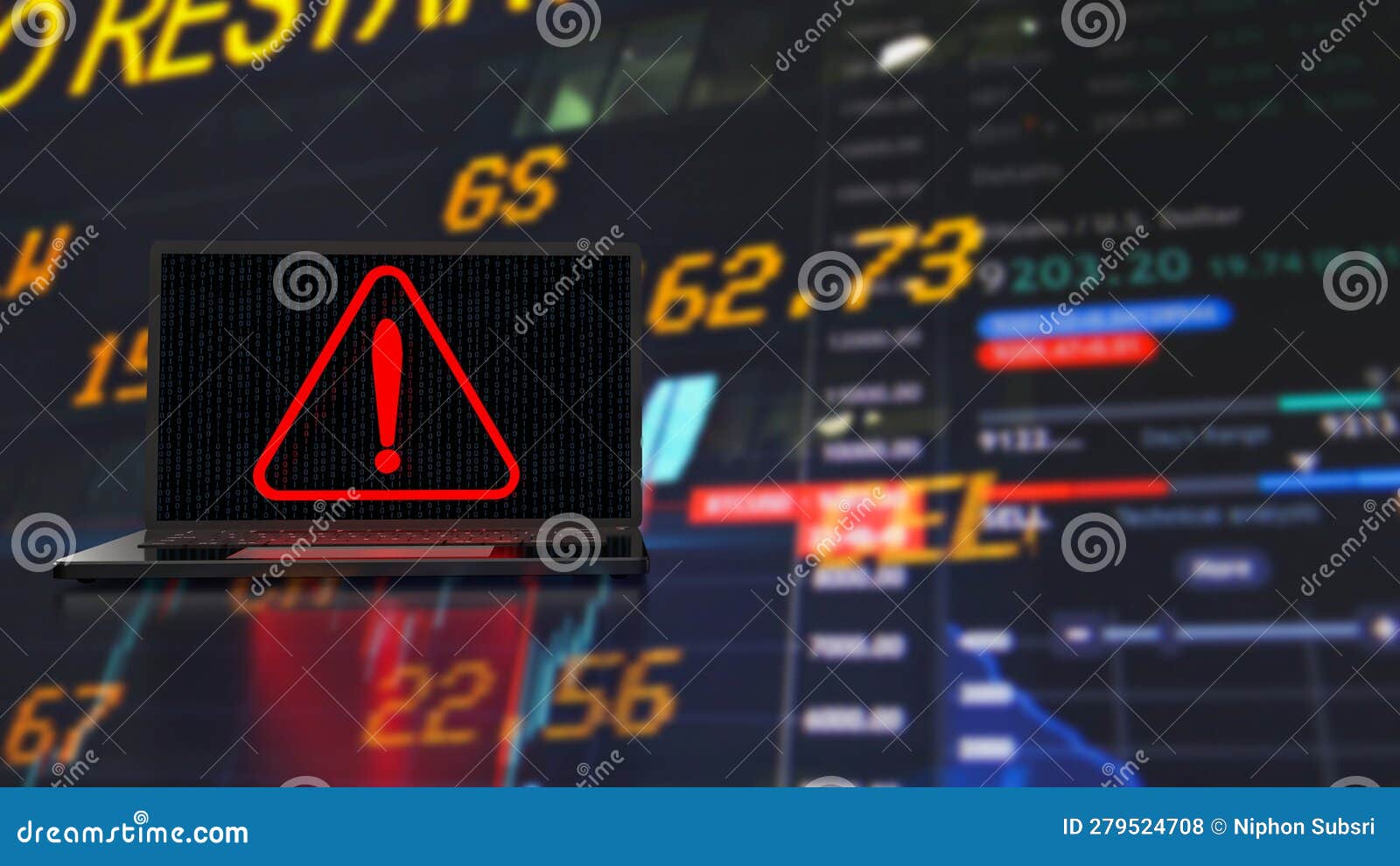 The Red Exclamation Mark on Notebook for Warning Technology Concept 3d ...