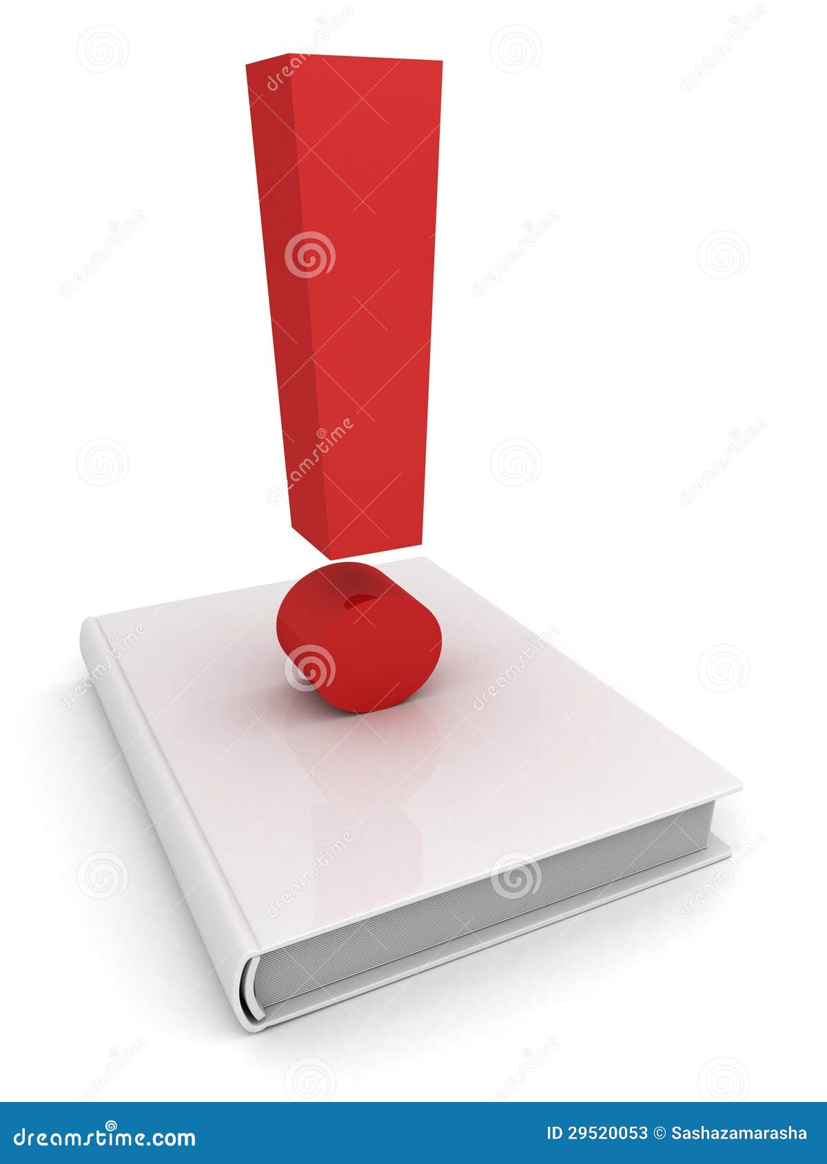Red Exclamation Mark Over the White Book Stock Illustration ...