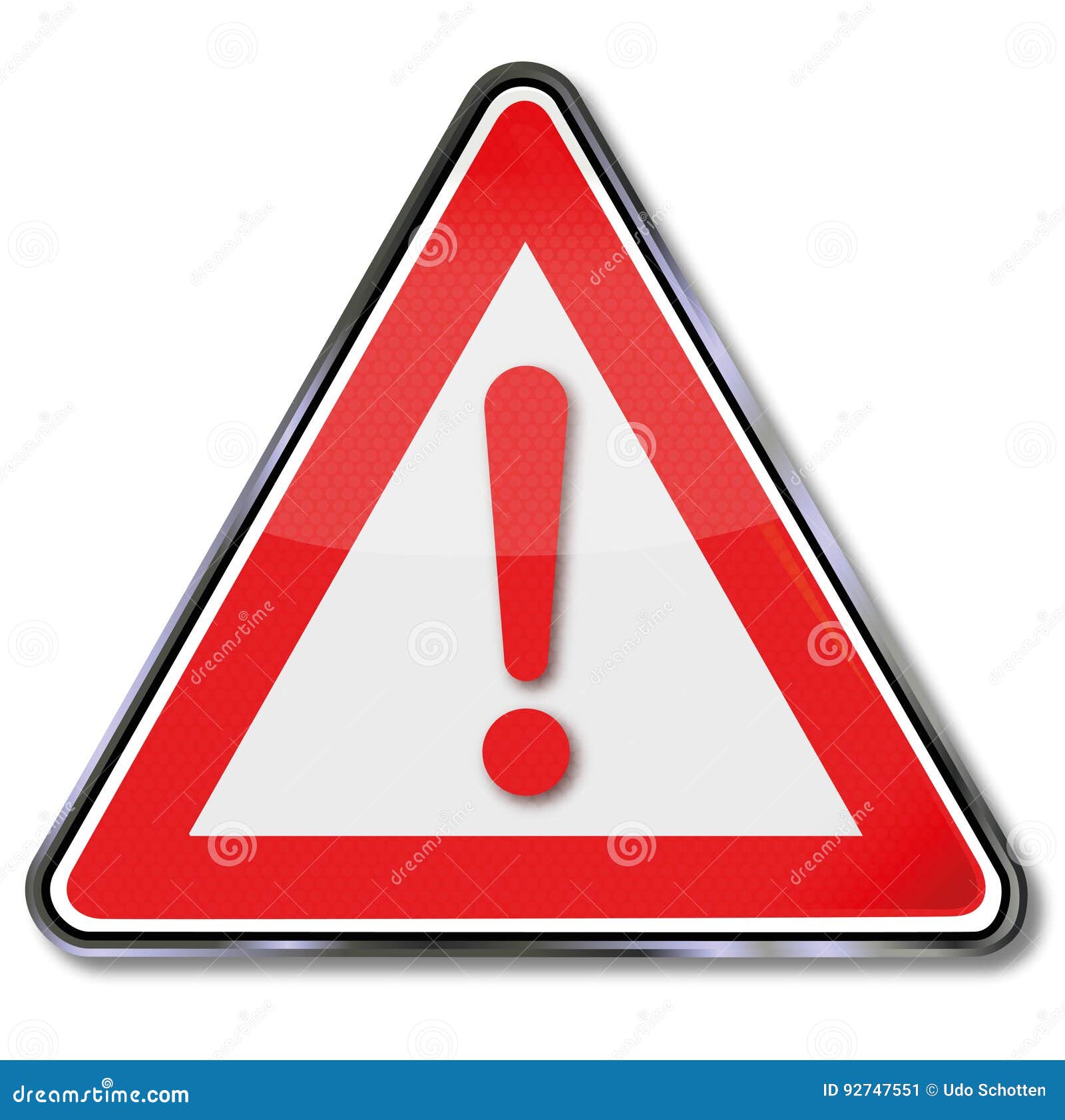 Red exclamation mark stock vector. Illustration of research - 92747551