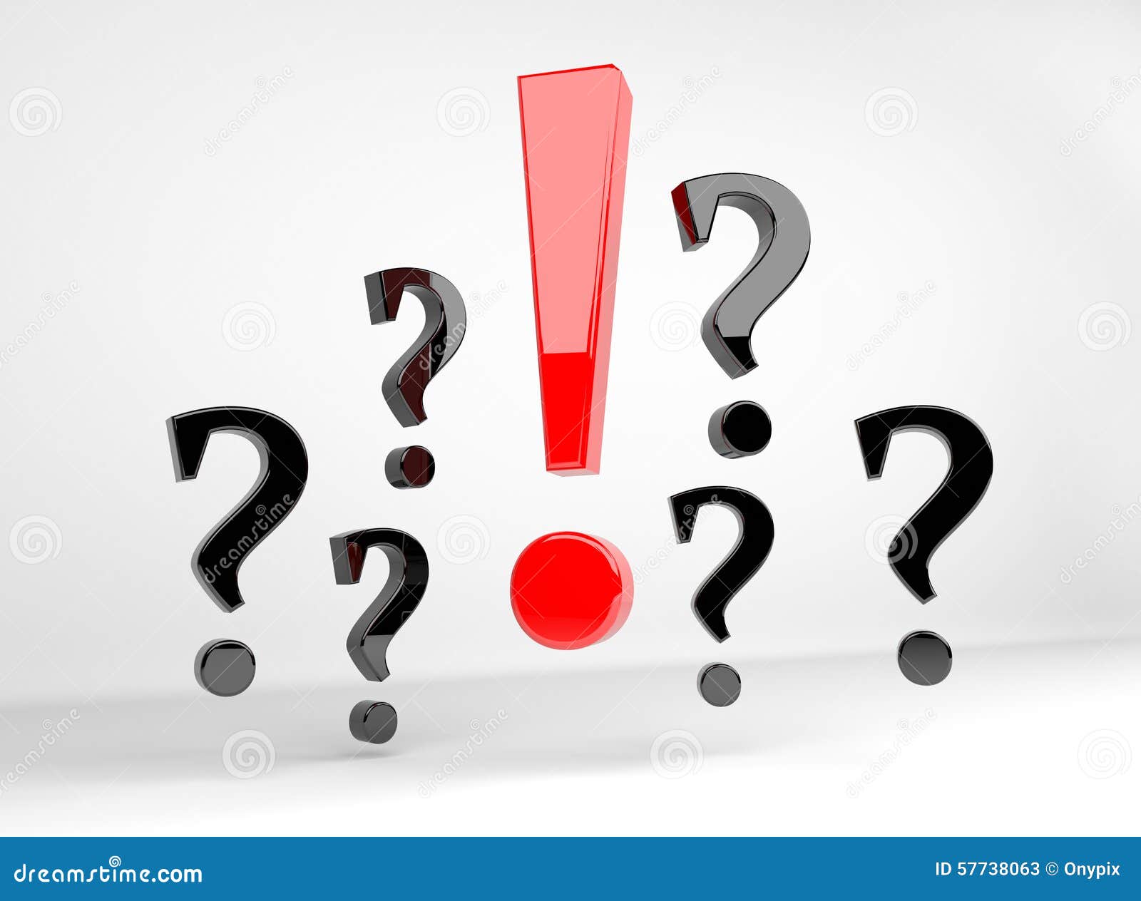 Red Exclamation Mark Surrounded by Question Marks Stock Illustration ...
