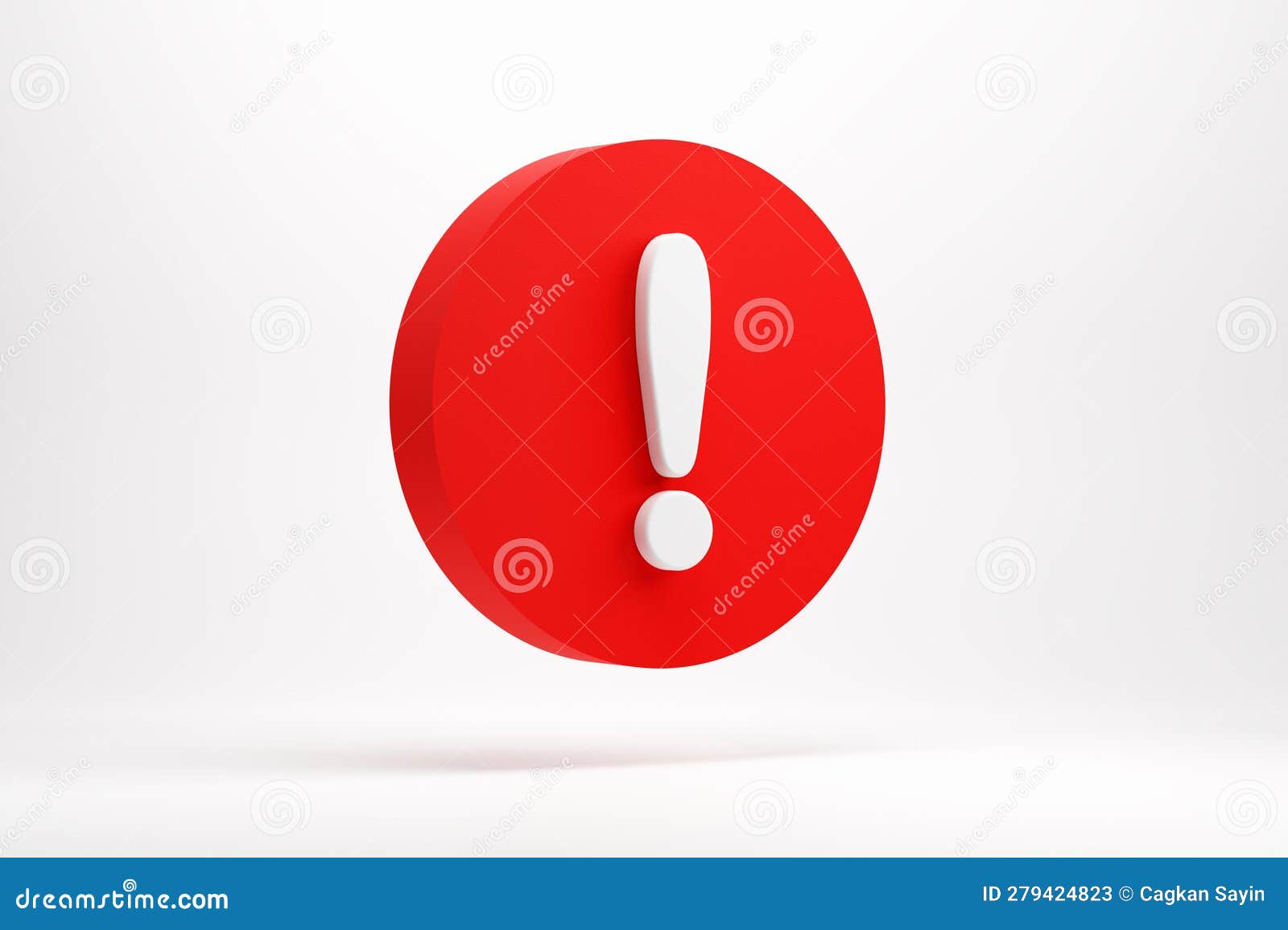 Red Exclamation Mark Symbol on White Background. Risk, Attention ...