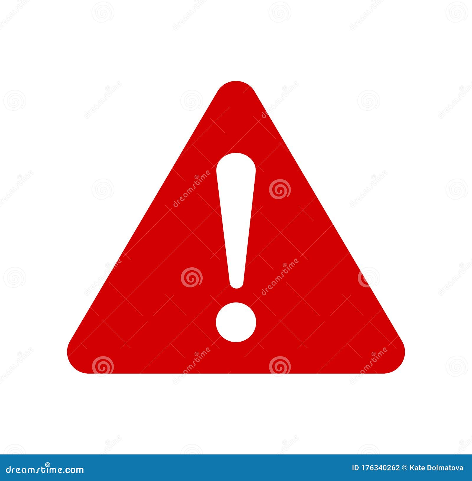 Red exclamation mark stock vector. Illustration of caution - 176340262