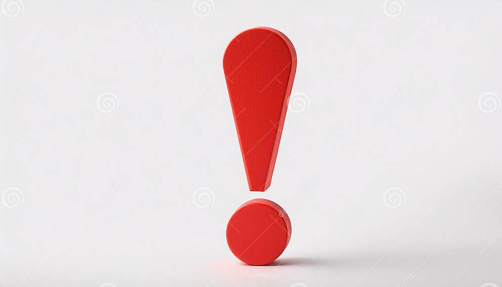 Red Exclamation Mark on White Backdrop. Modern Design Stock ...