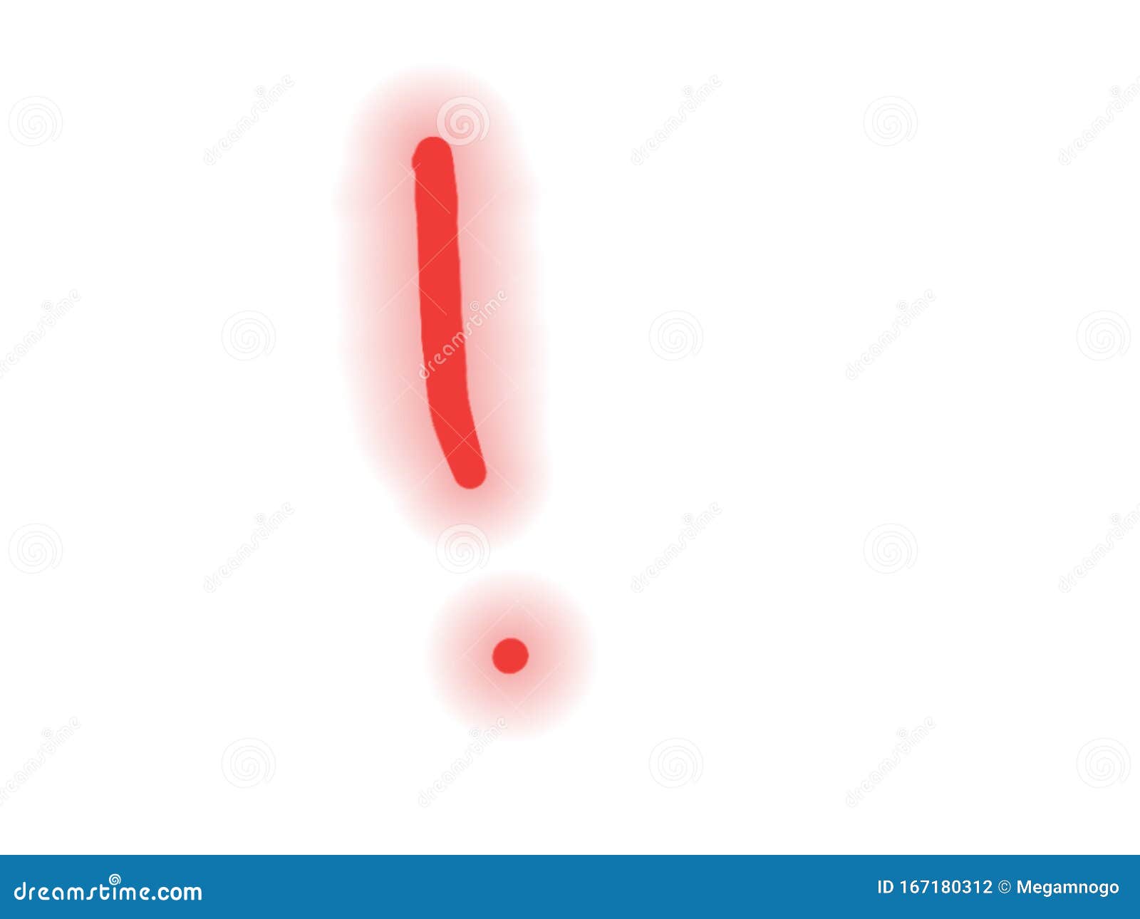 Red Exclamation Mark on White Background with Copy Space Stock ...