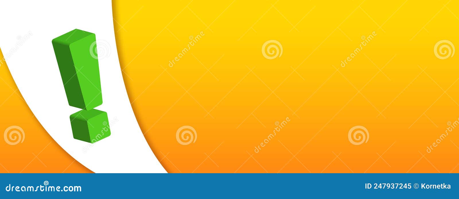 Red Exclamation Mark on White Paper. Orange Banner with Place for Text ...