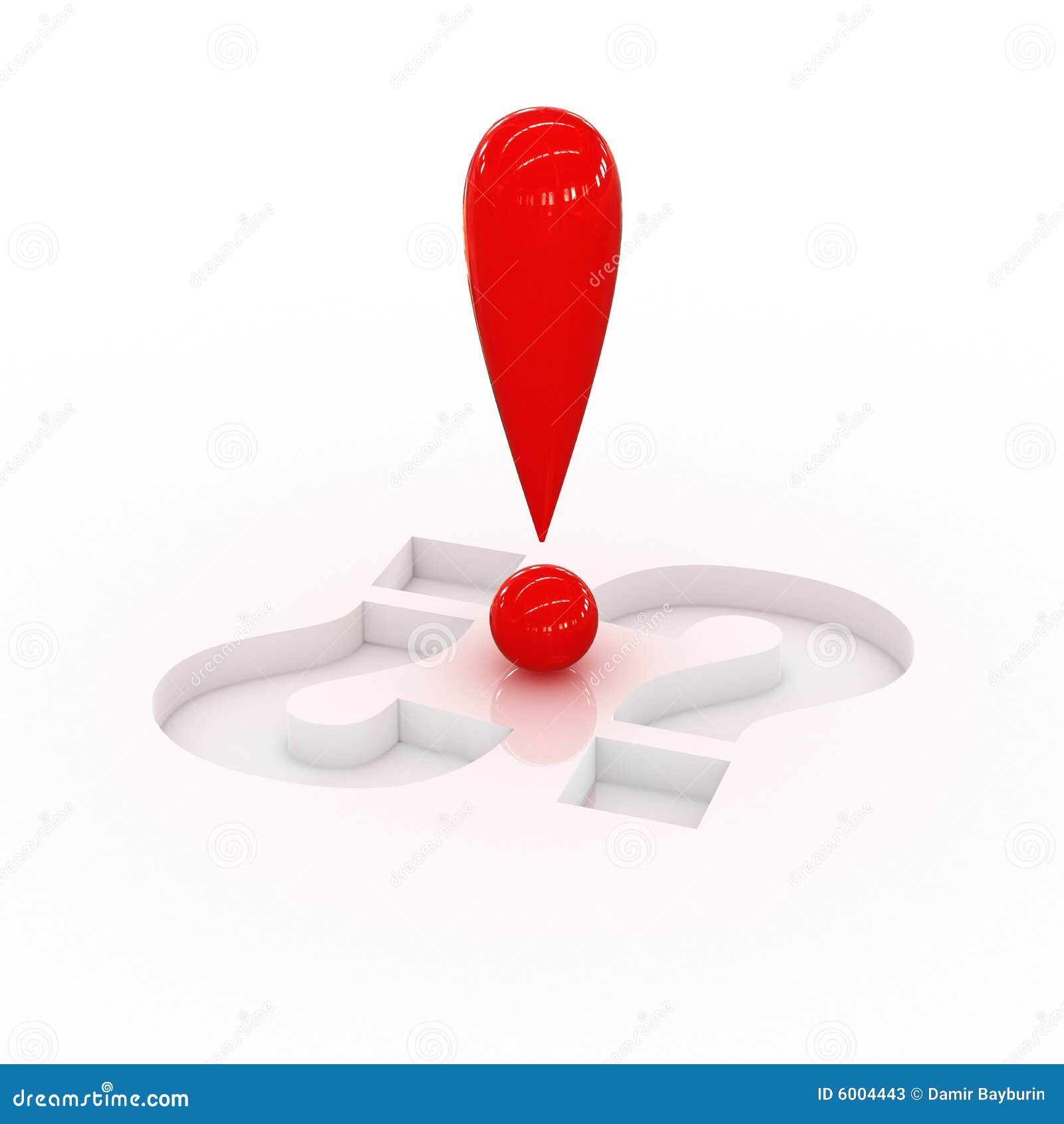 Red Exclamation Point Over Two Questions Stock Illustration ...